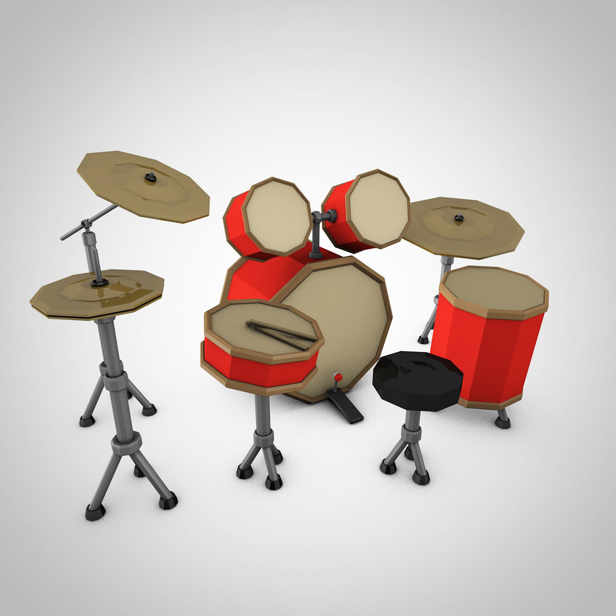Low Poly Musical Instruments 3D model | CGTrader