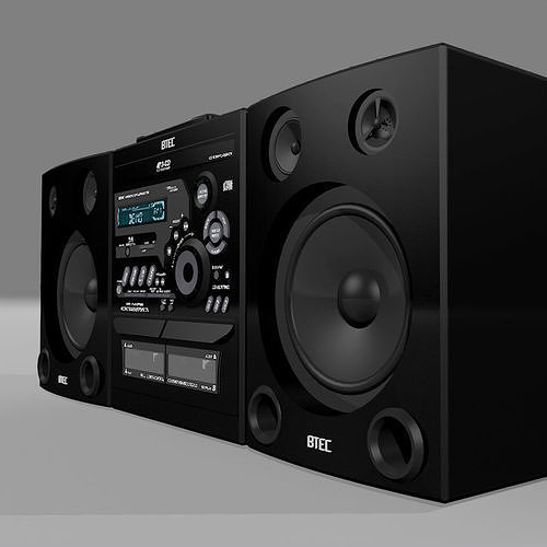 CD Player Stereo - 3 Disc Changer - Tape Player - Radio 3D model | CGTrader