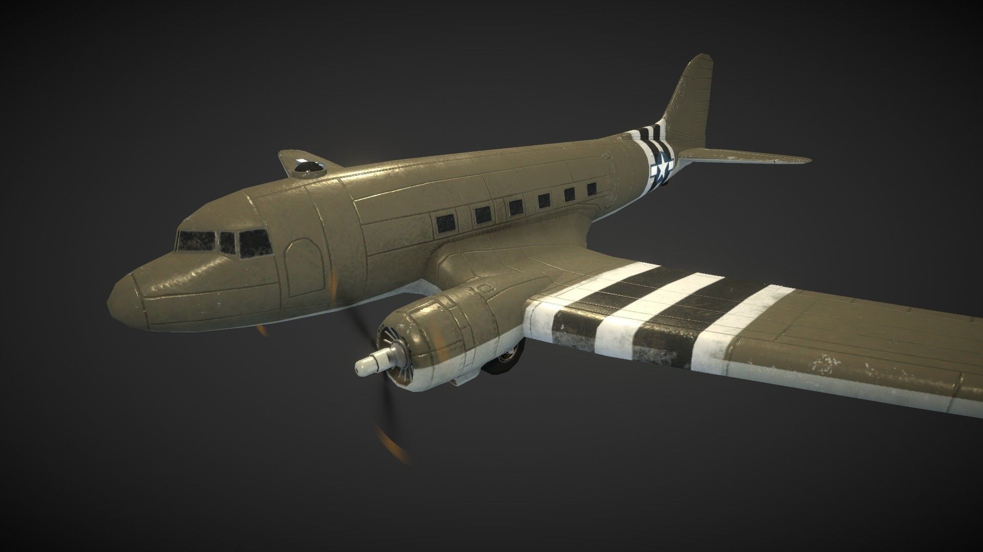 3D model Douglas C-47 Skytrain VR / AR / low-poly | CGTrader