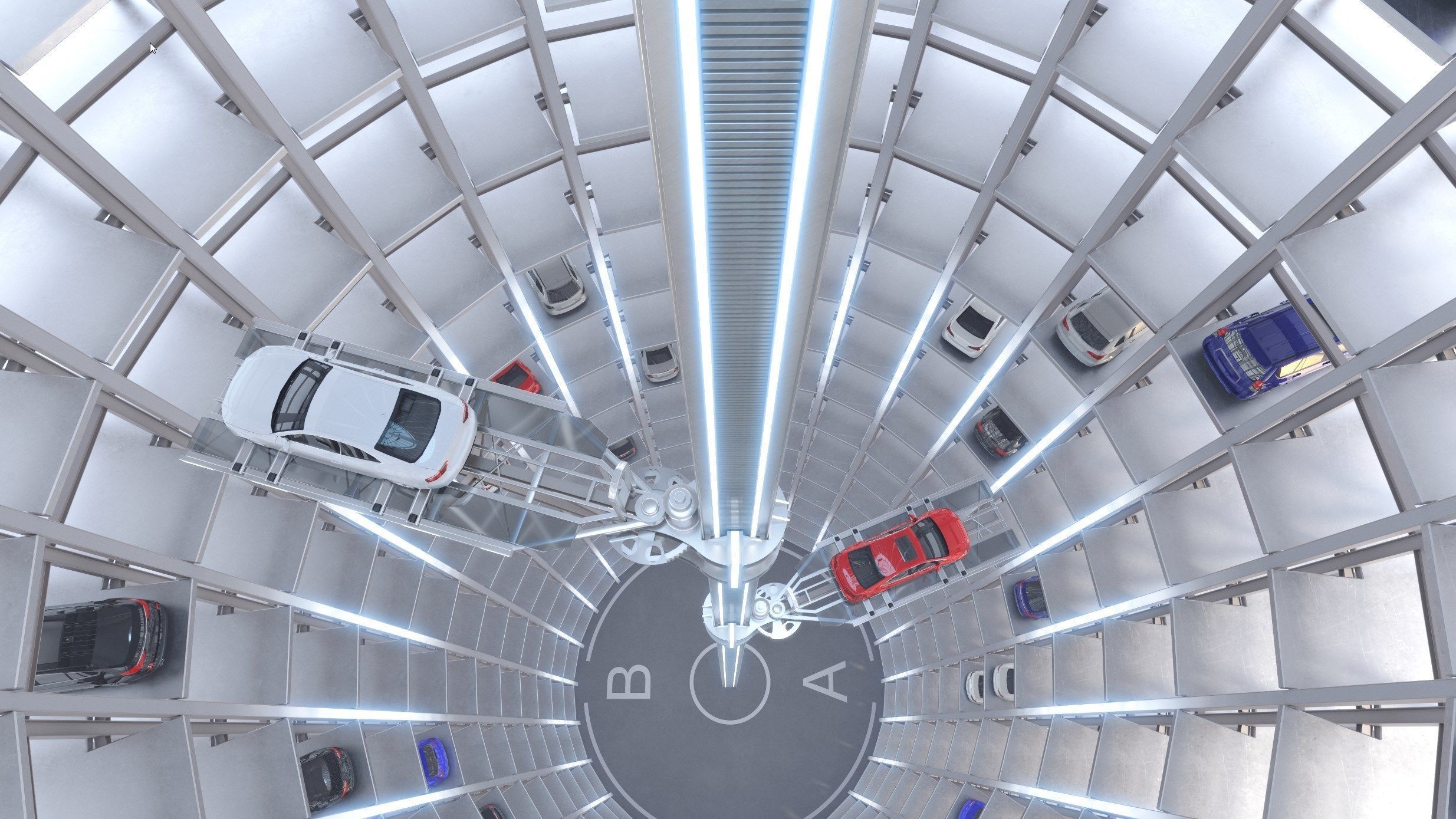 Automated Car Parking with animation 3D model animated | CGTrader