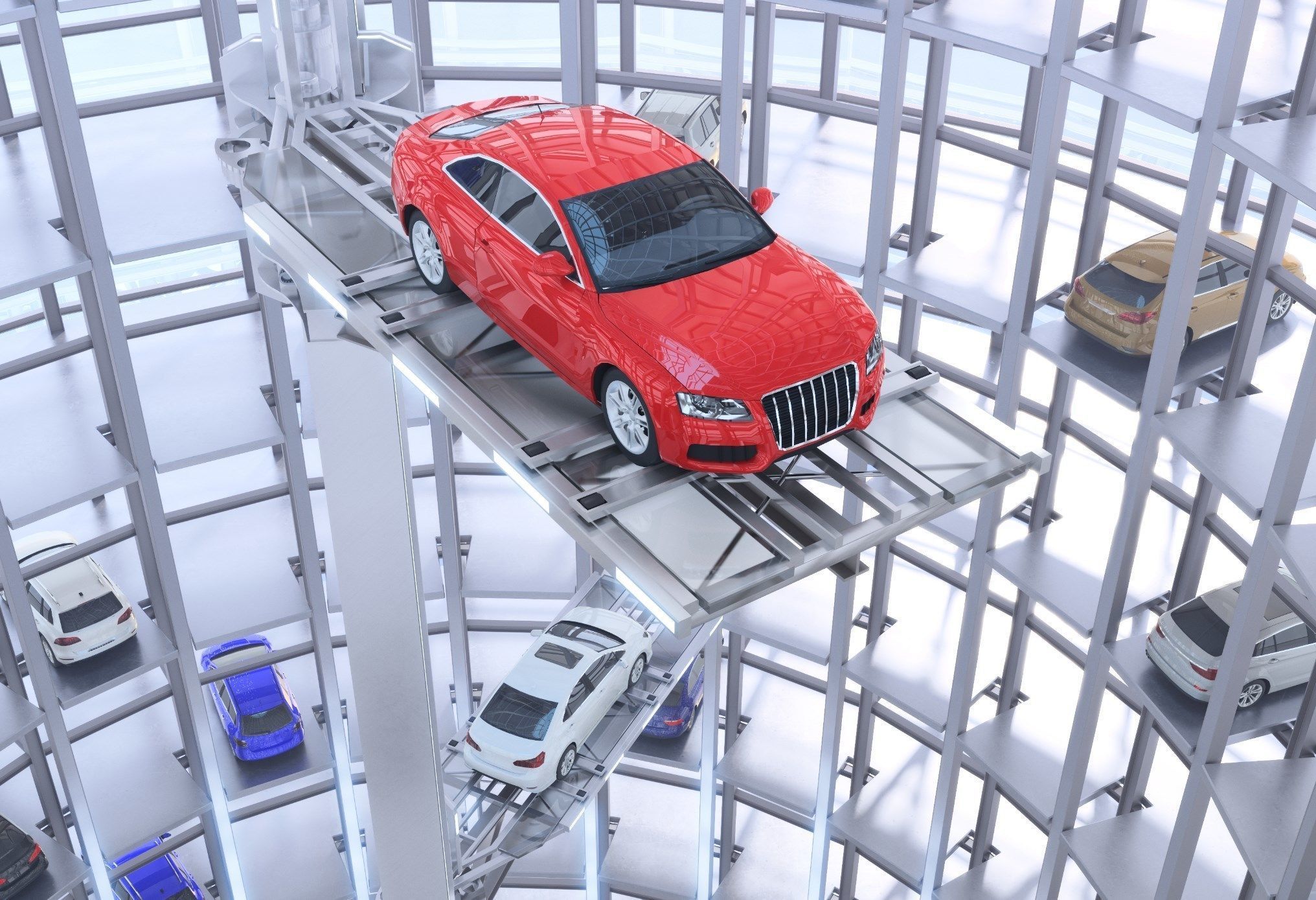 Automated Car Parking with animation 3D model animated | CGTrader