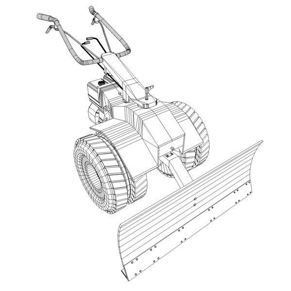 snowblade snow blower 3D model | CGTrader