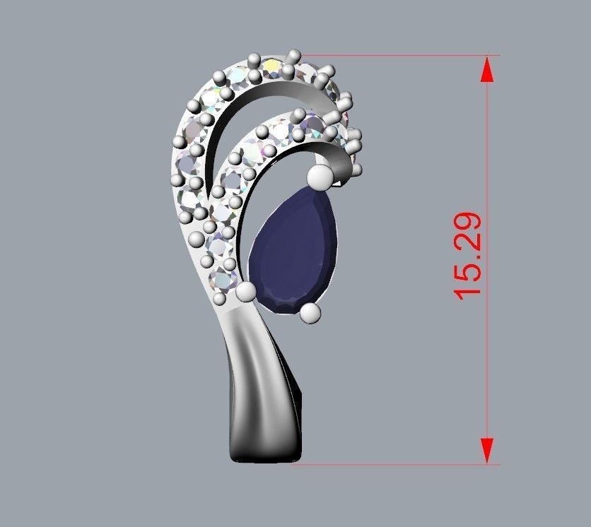 Earrings with gems 3dm stl print 3D model 3D printable | CGTrader