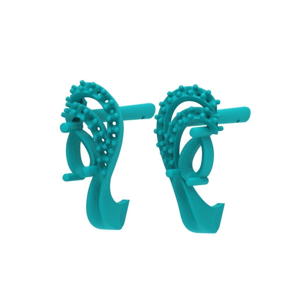 Earrings with gems 3dm stl print 3D model 3D printable | CGTrader