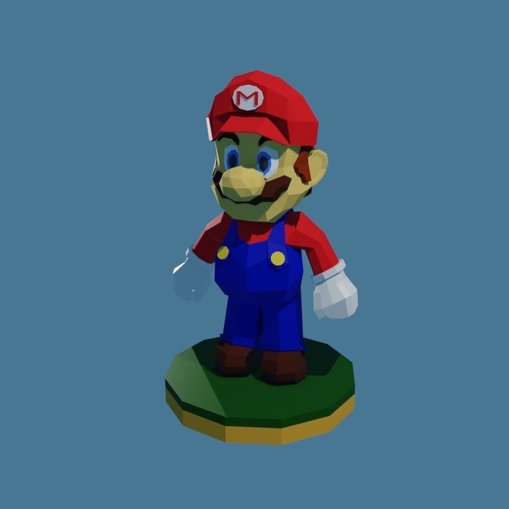 Super Mario Low Poly 3D model 3D printable | CGTrader