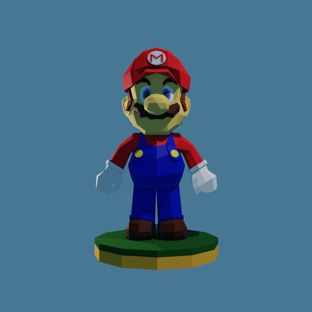Super Mario Low Poly 3D model 3D printable | CGTrader