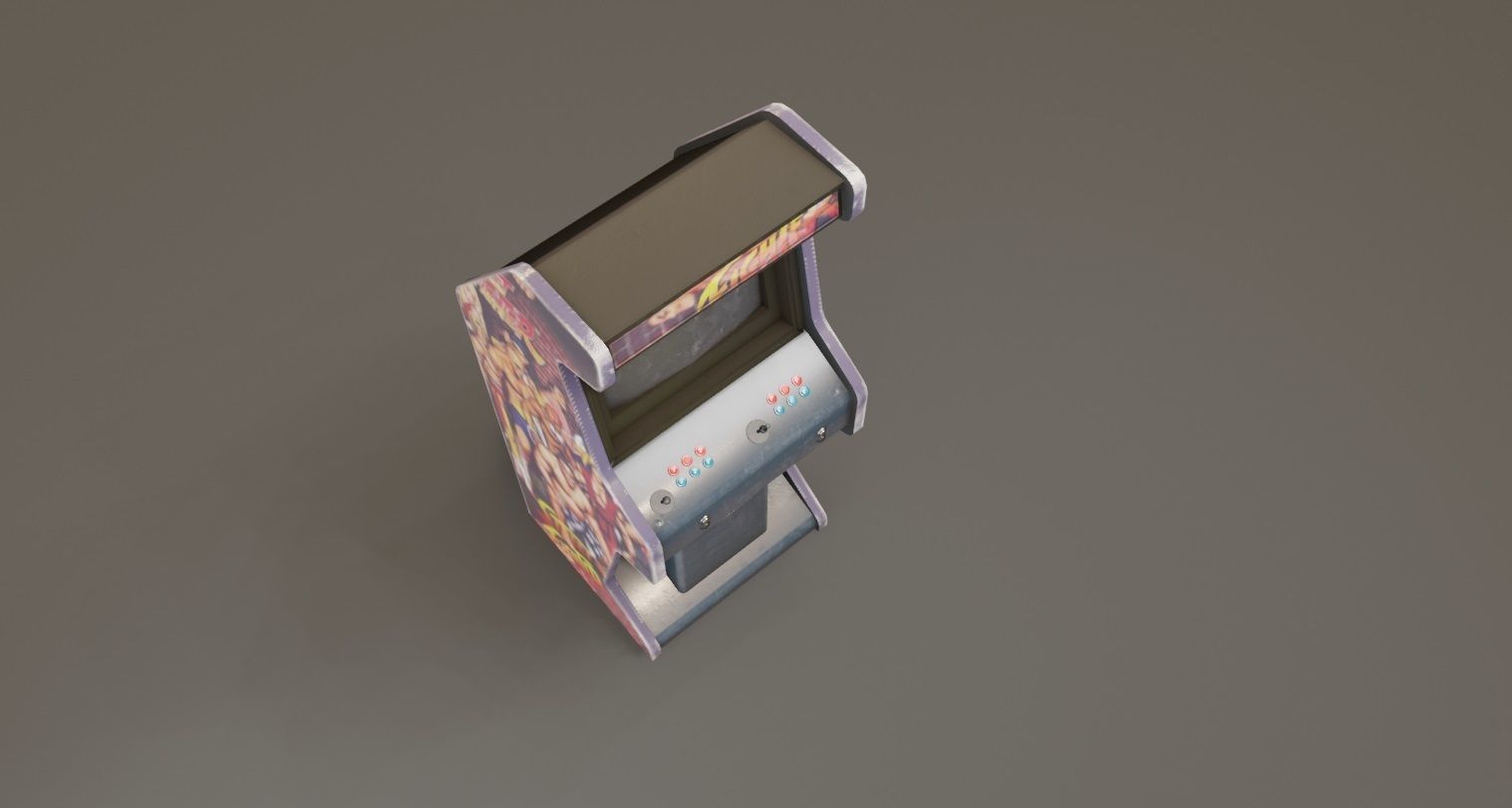 3D model retro Arcade cabinet with pbr textures VR / AR / low-poly ...