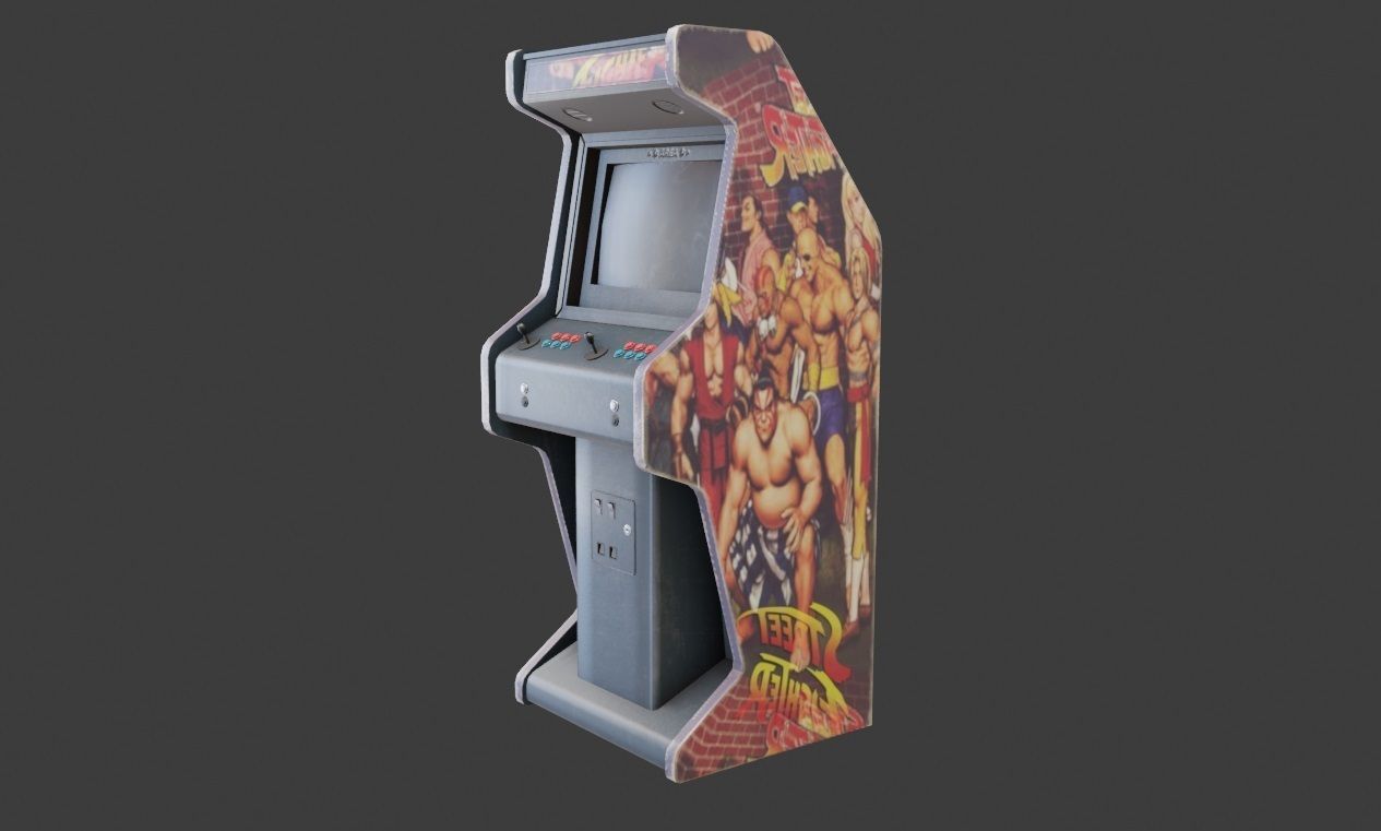 3D model retro Arcade cabinet with pbr textures VR / AR / low-poly ...