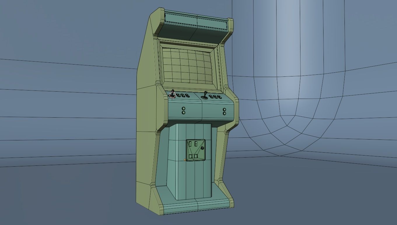 3D model retro Arcade cabinet with pbr textures VR / AR / low-poly ...