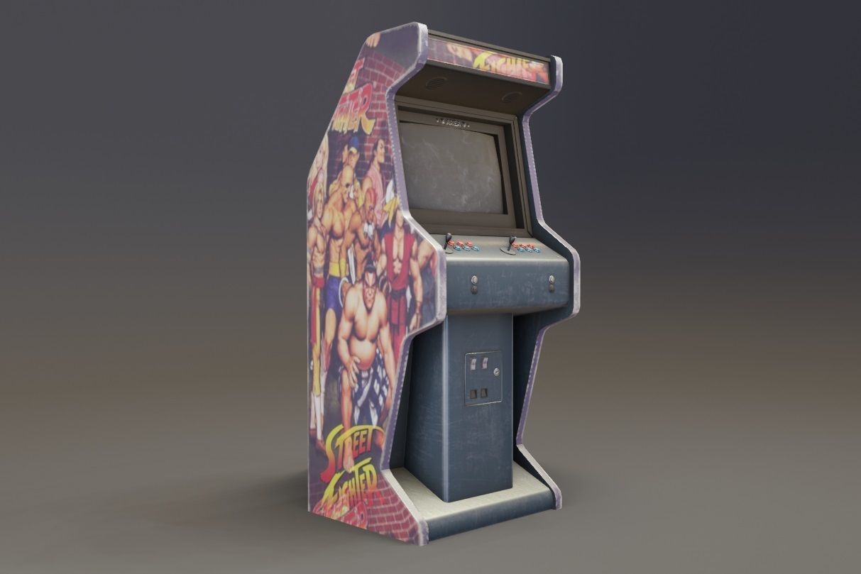 3D model retro Arcade cabinet with pbr textures VR / AR / low-poly ...