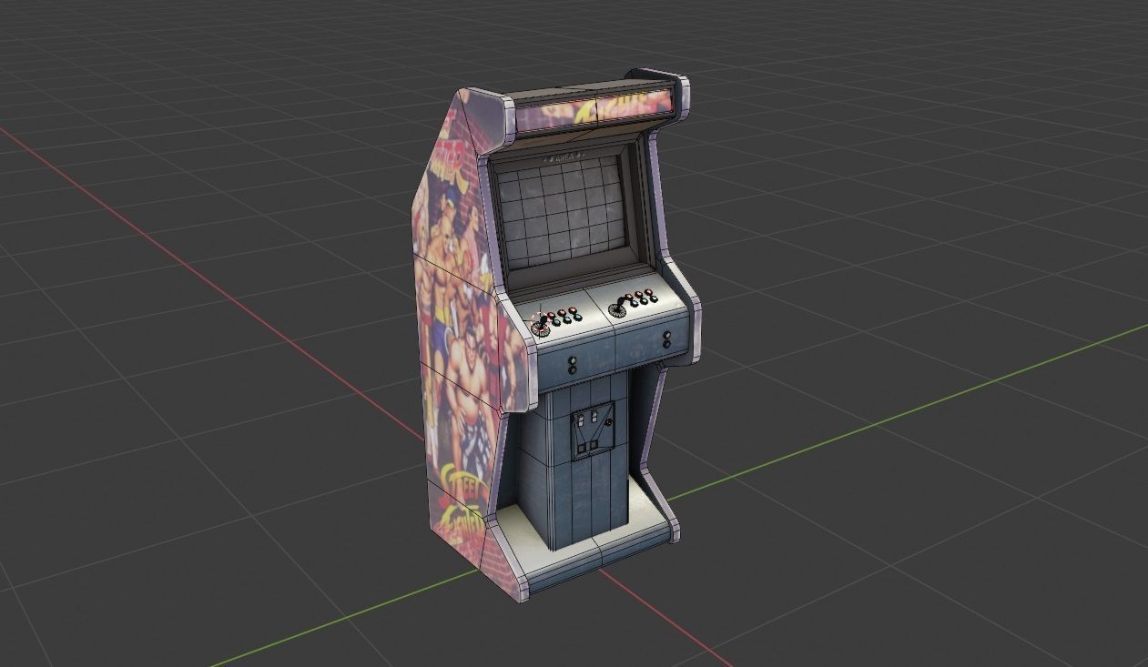 3D model retro Arcade cabinet with pbr textures VR / AR / low-poly ...