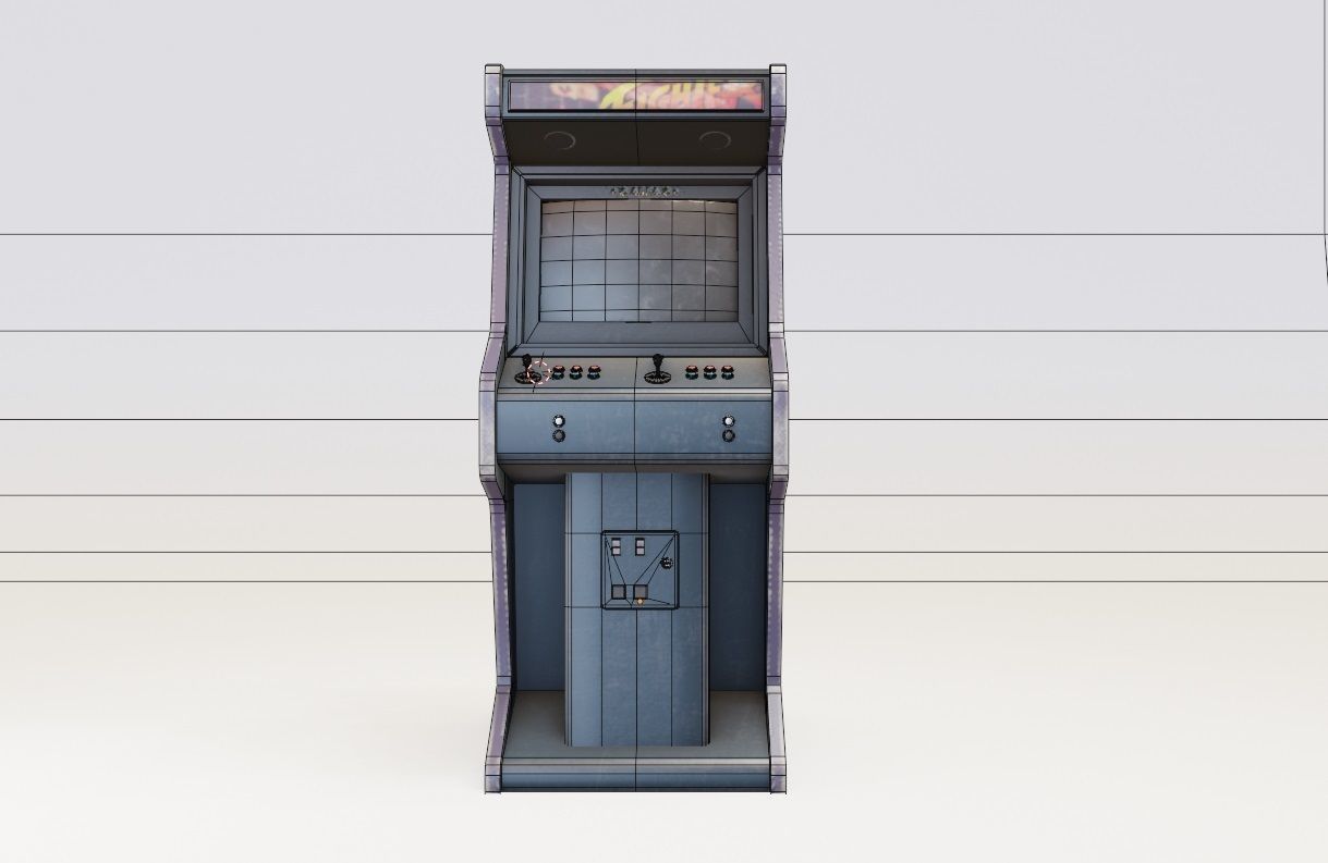 3D model retro Arcade cabinet with pbr textures VR / AR / low-poly ...