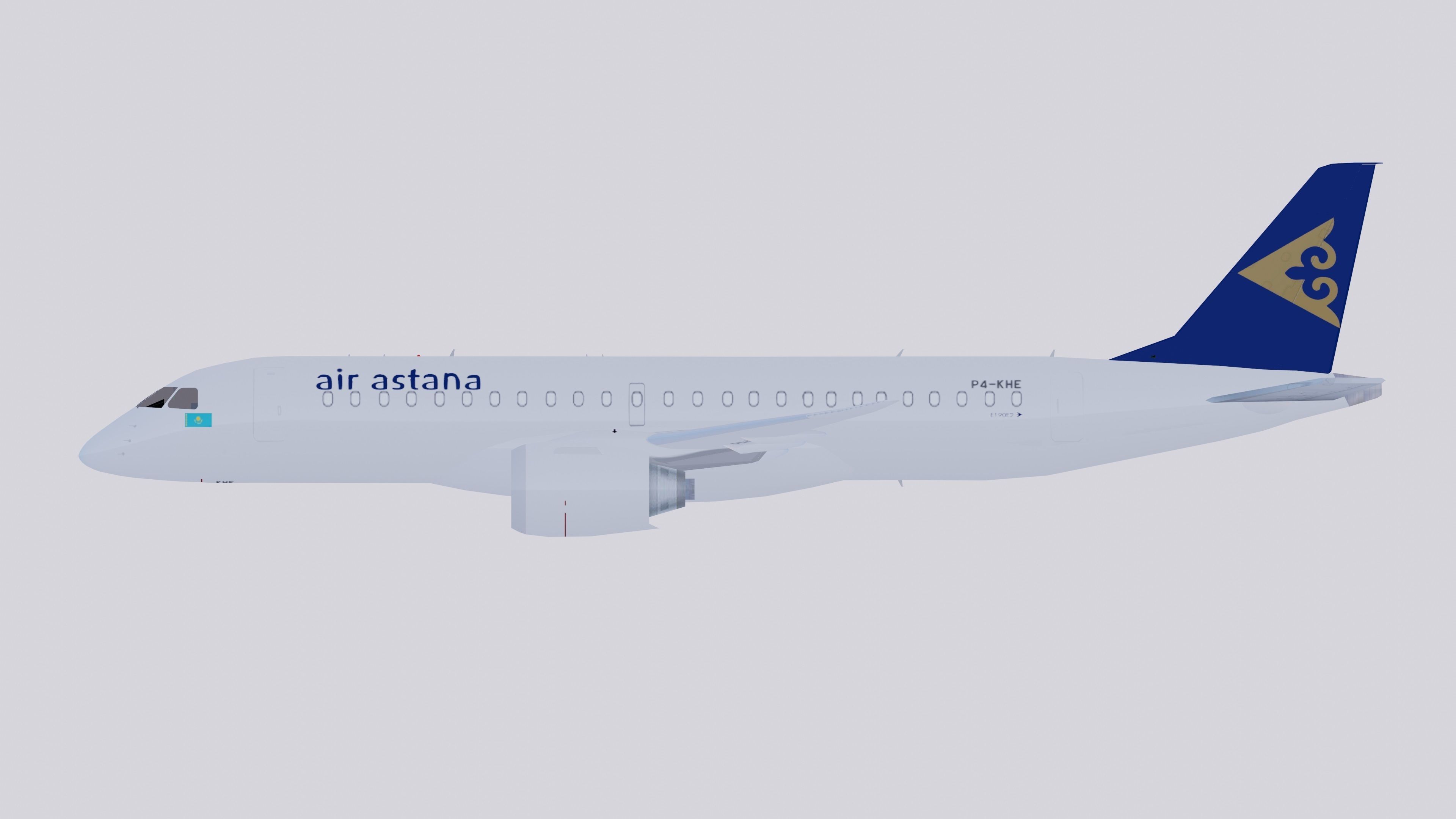 Embraer E190 E-2 Air astana 3D model | CGTrader