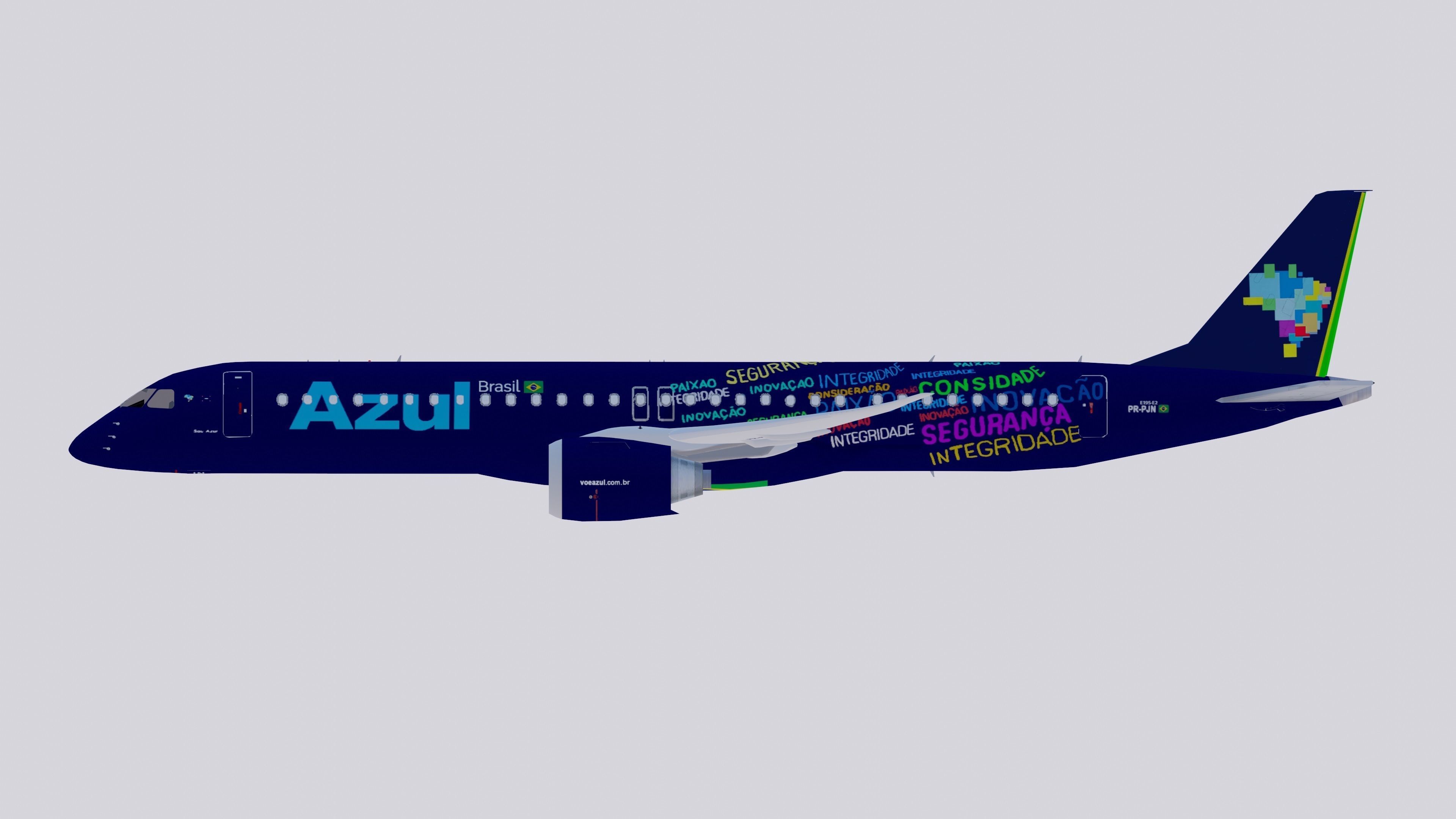Embraer E-195 E-Jets E2 Azul 3D model | CGTrader