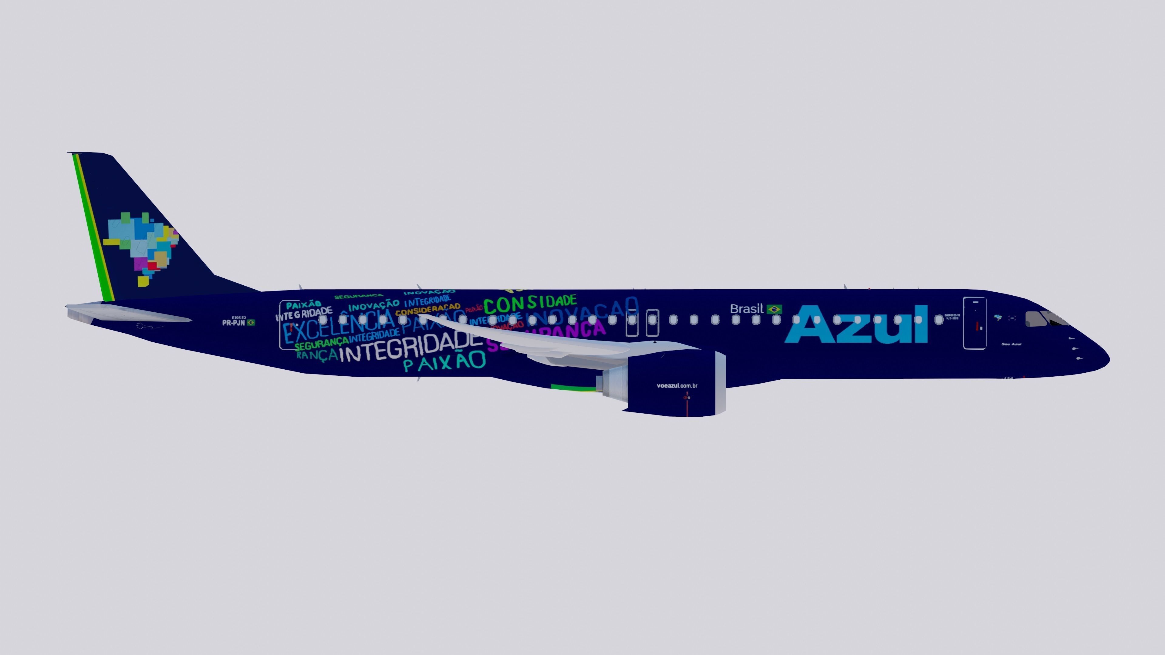 Embraer E-195 E-Jets E2 Azul 3D model | CGTrader