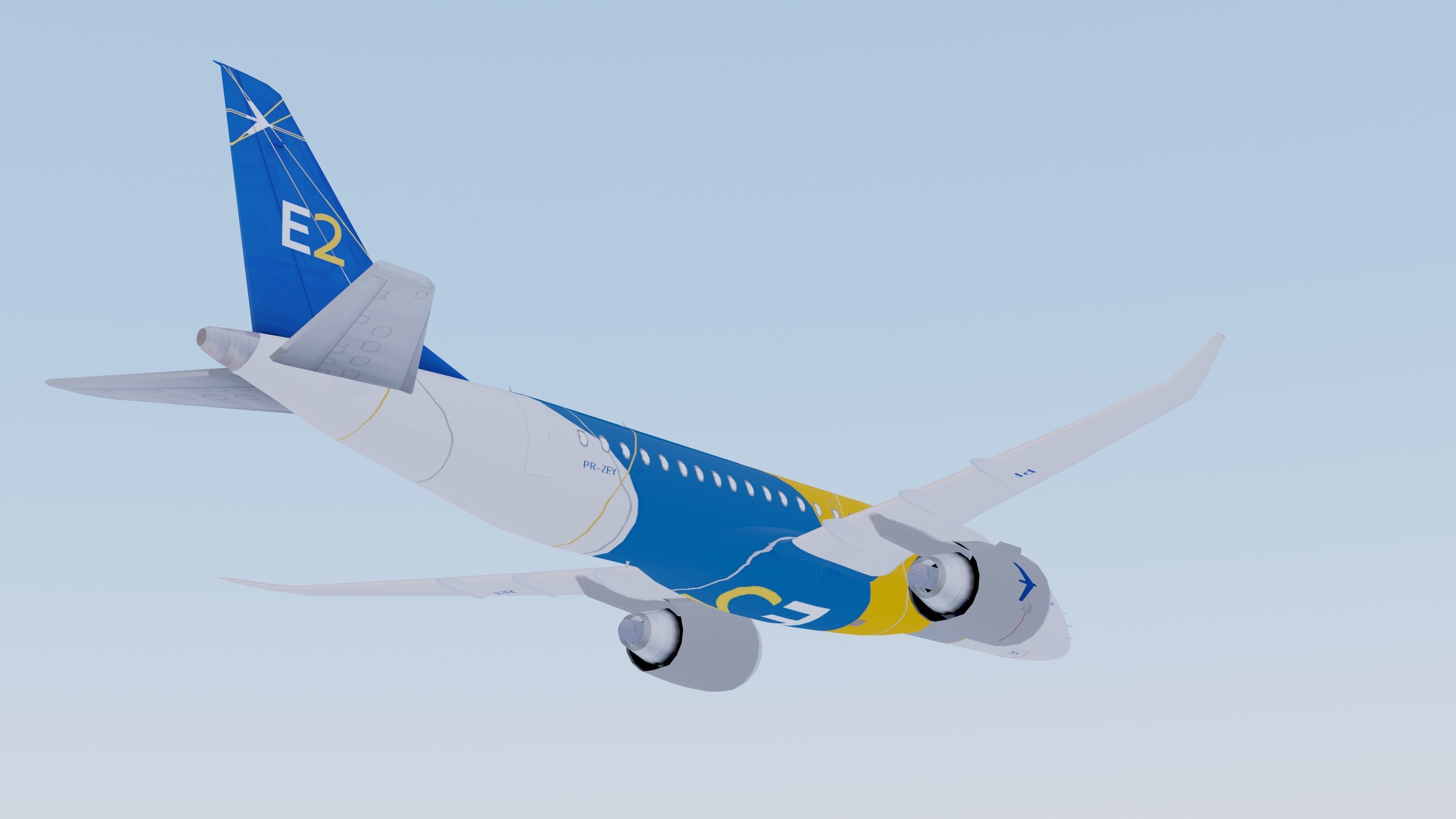 Embraer E190 E-2 Color House 3D model | CGTrader
