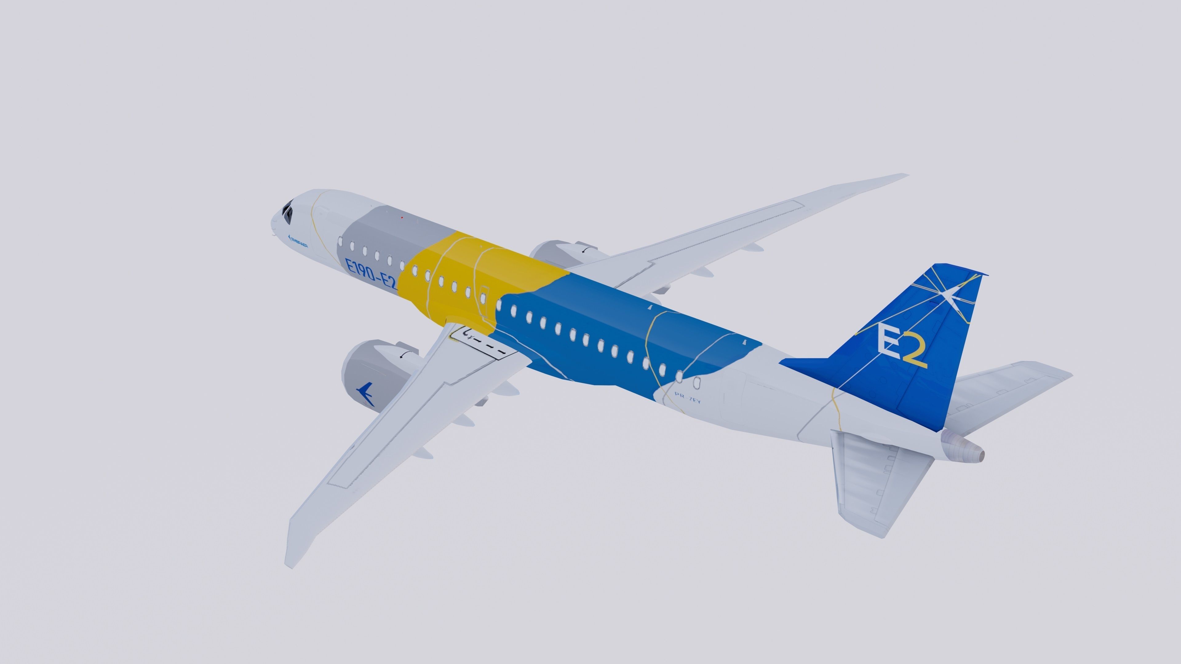 Embraer E190 E-2 Color House 3D model | CGTrader