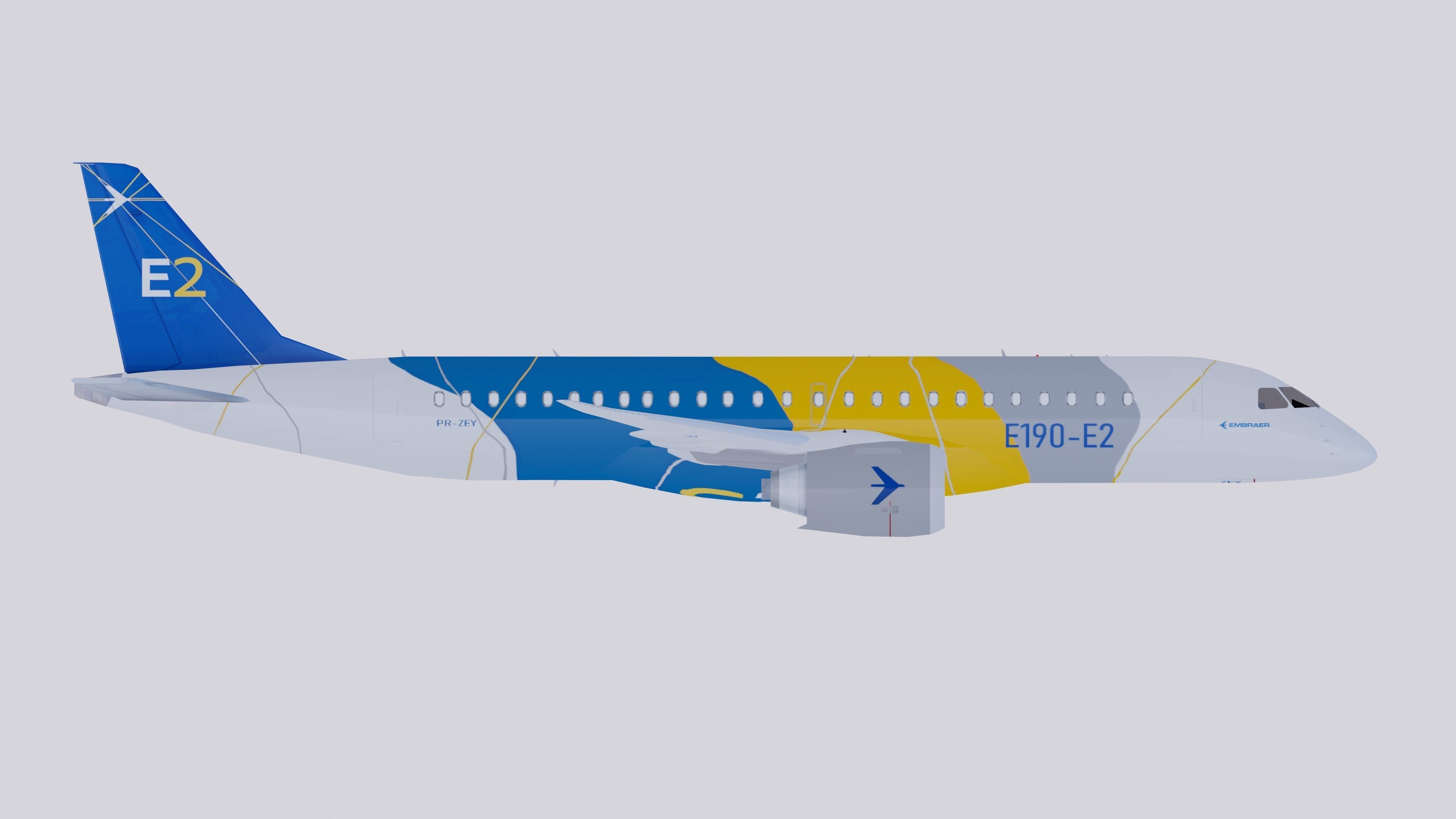 Embraer E190 E-2 Color House 3D model | CGTrader