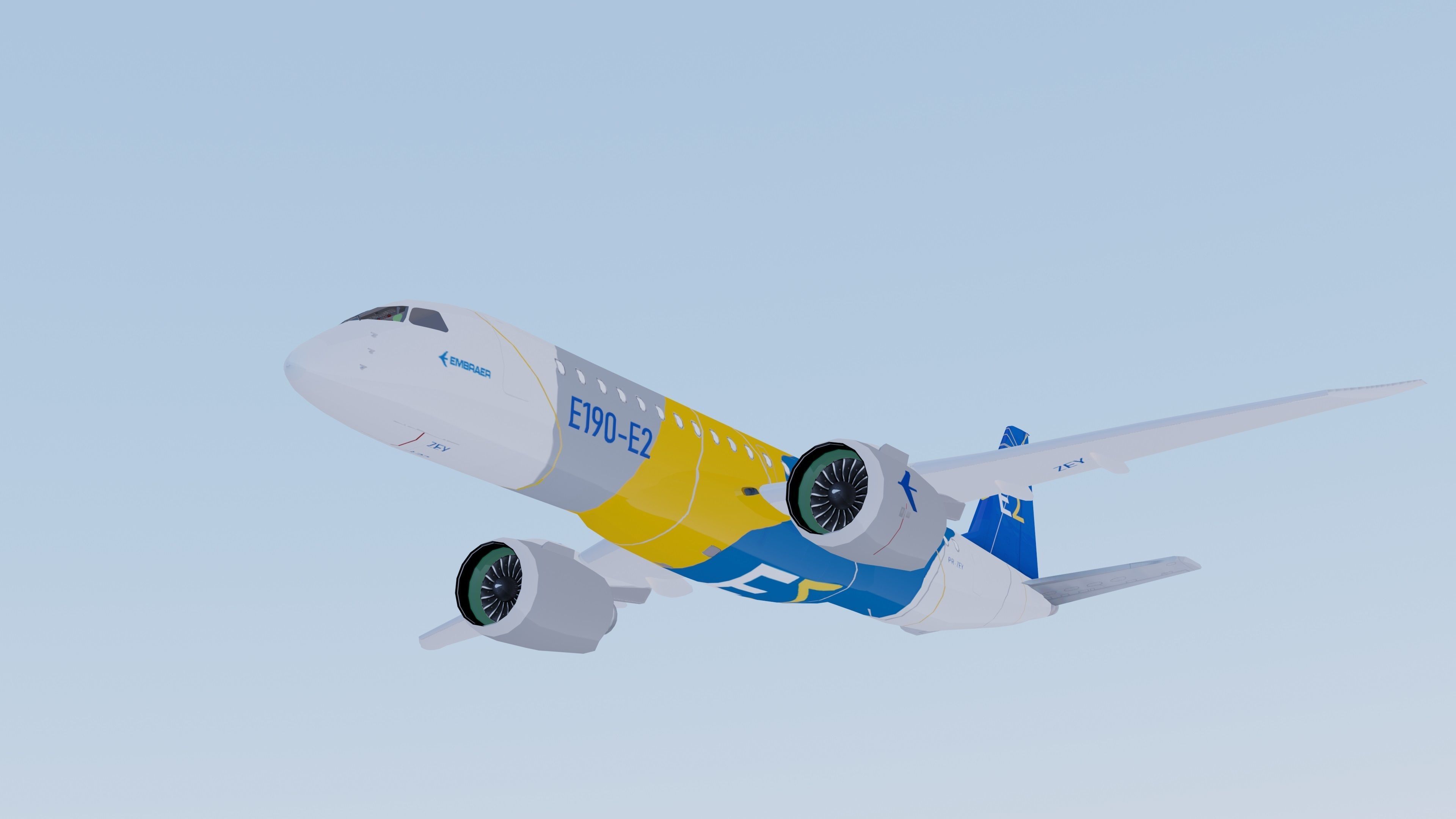 Embraer E190 E-2 Color House 3D model | CGTrader