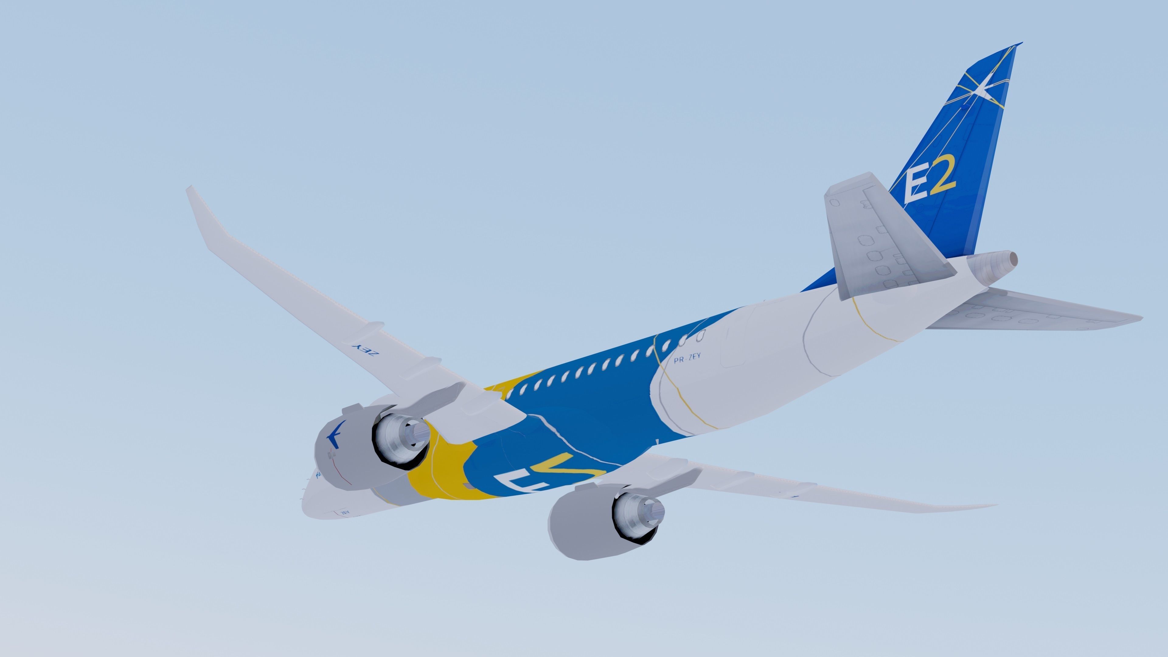 Embraer E190 E-2 Color House 3D model | CGTrader