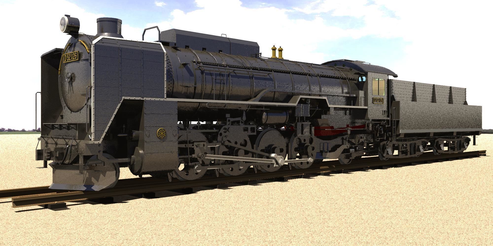 D52 steam locomotive ww2 3D model | CGTrader