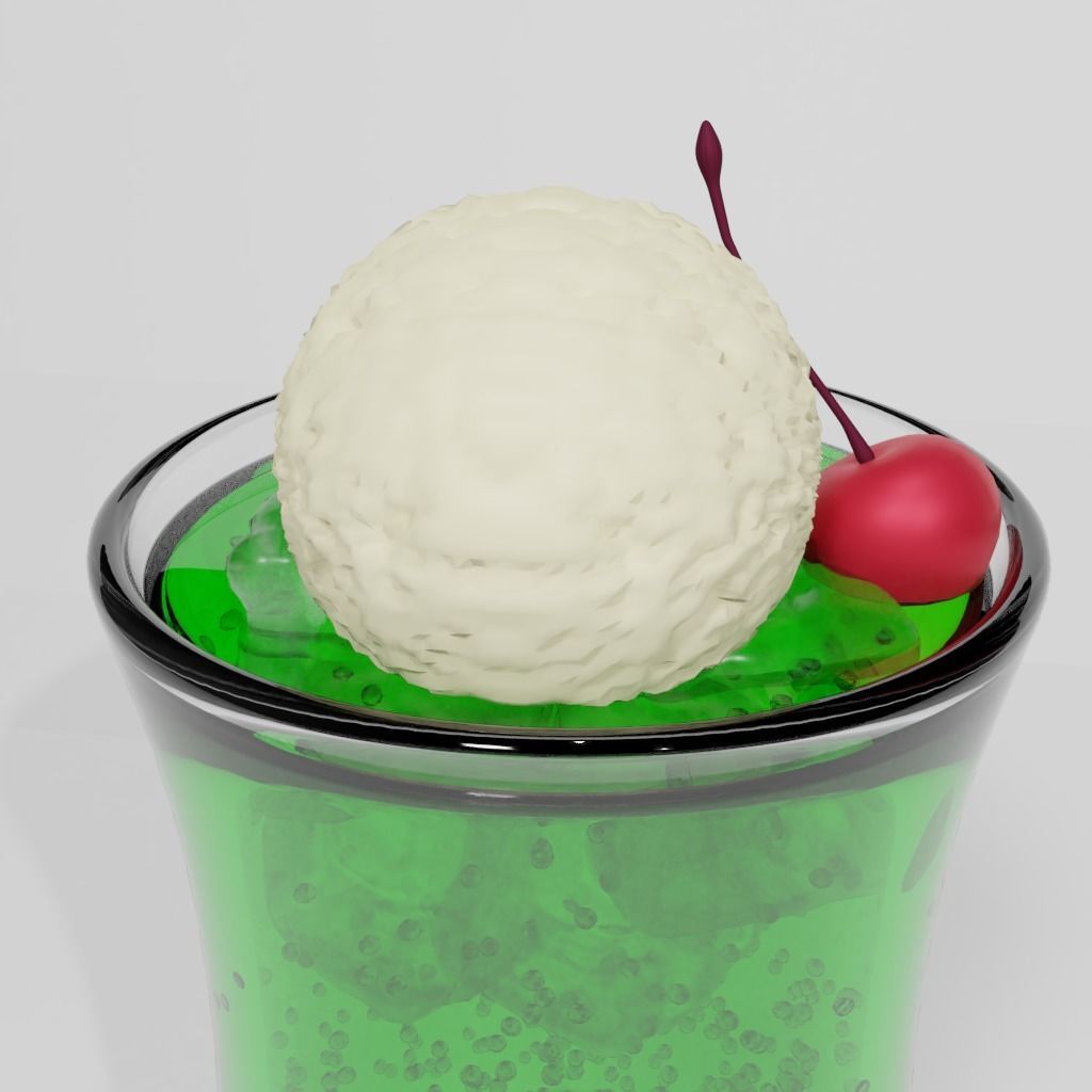 A melon soda float 3D model | CGTrader