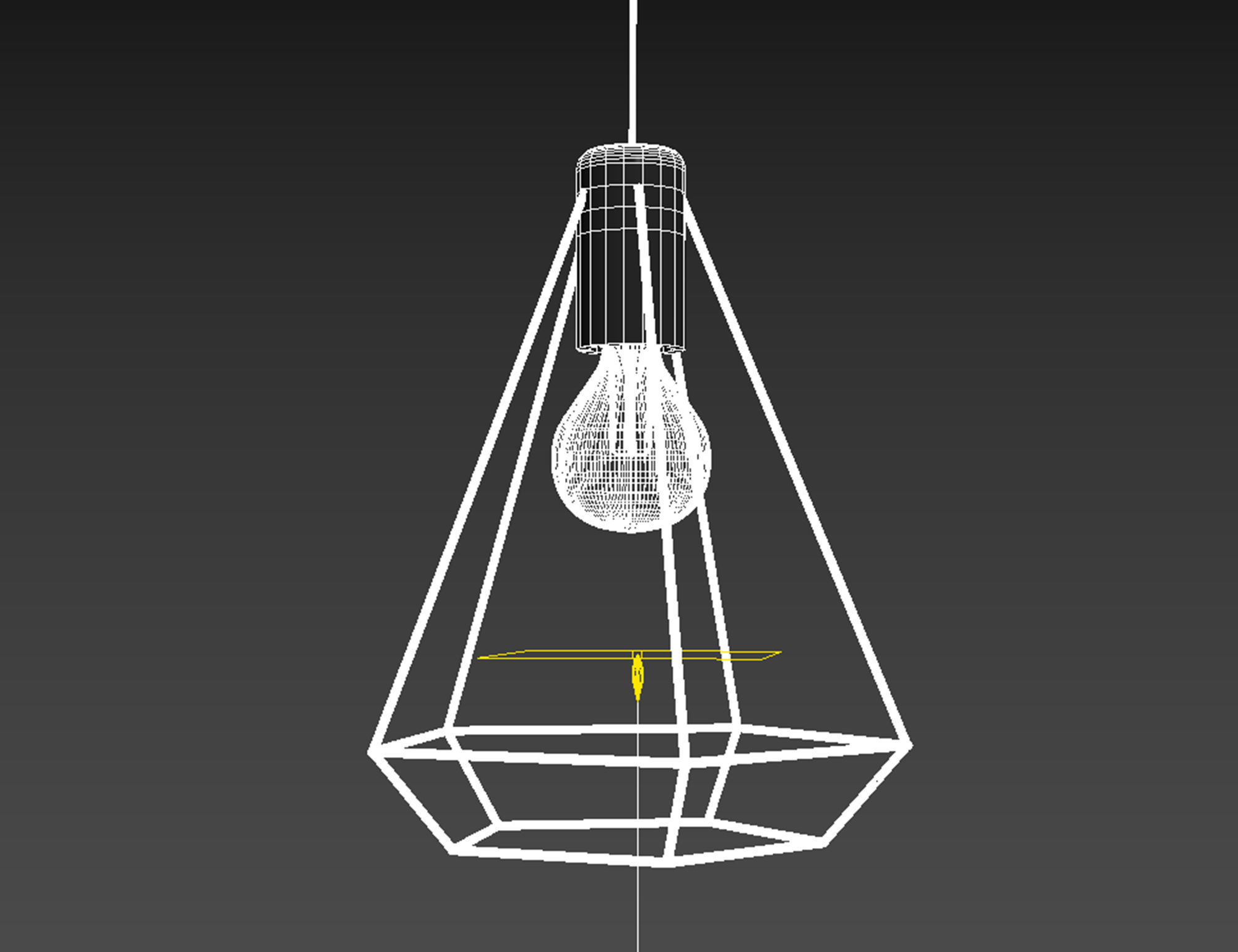 Industrial Wire Metal Ceiling Lamp free 3D model | CGTrader