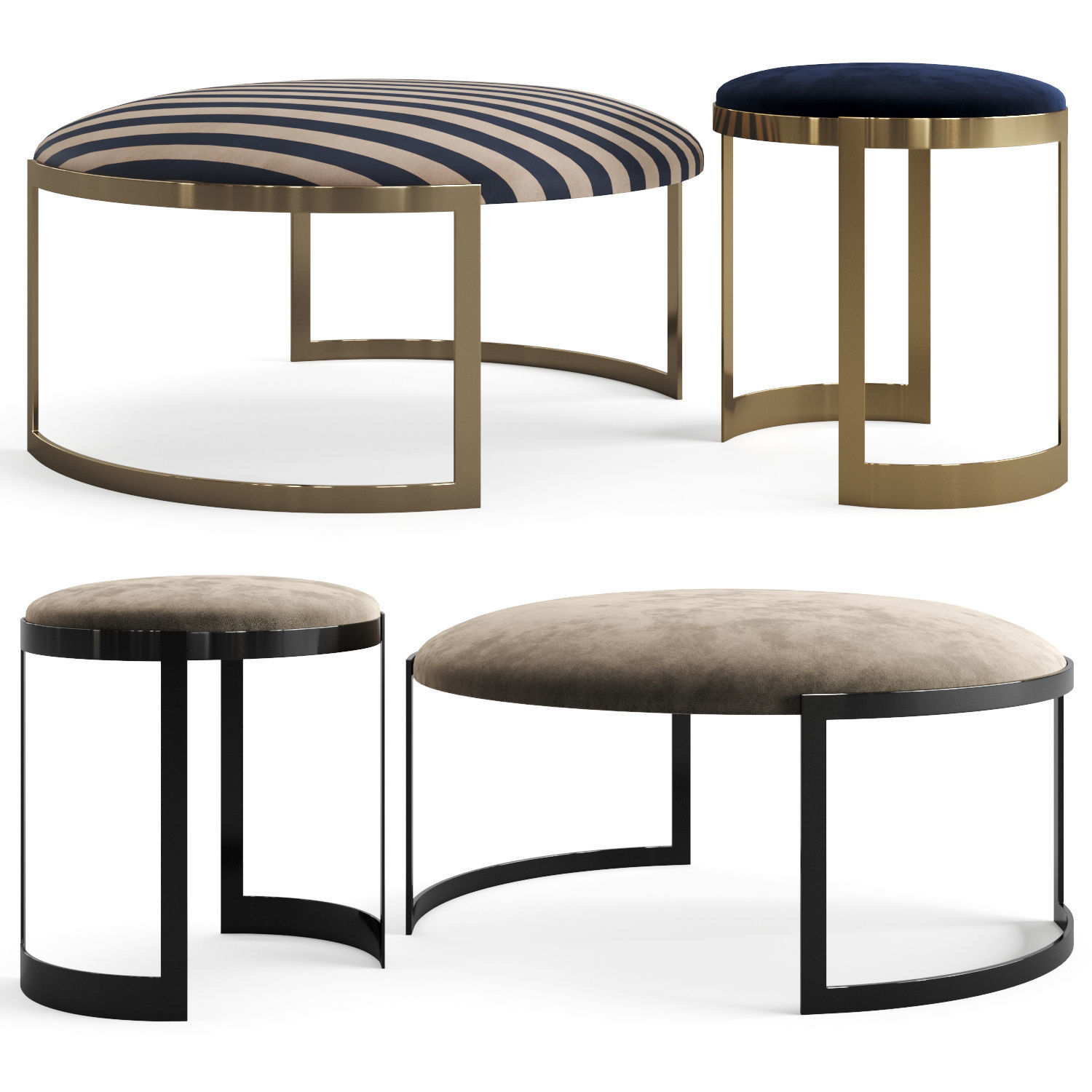 Fendi Casa Anya Ottomans 3D model | CGTrader