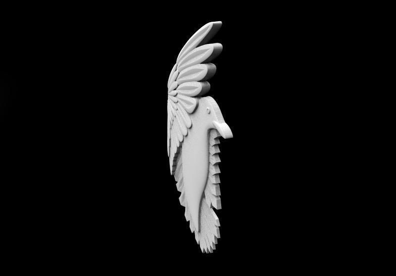 Bird bas-relief 3D model 3D printable | CGTrader