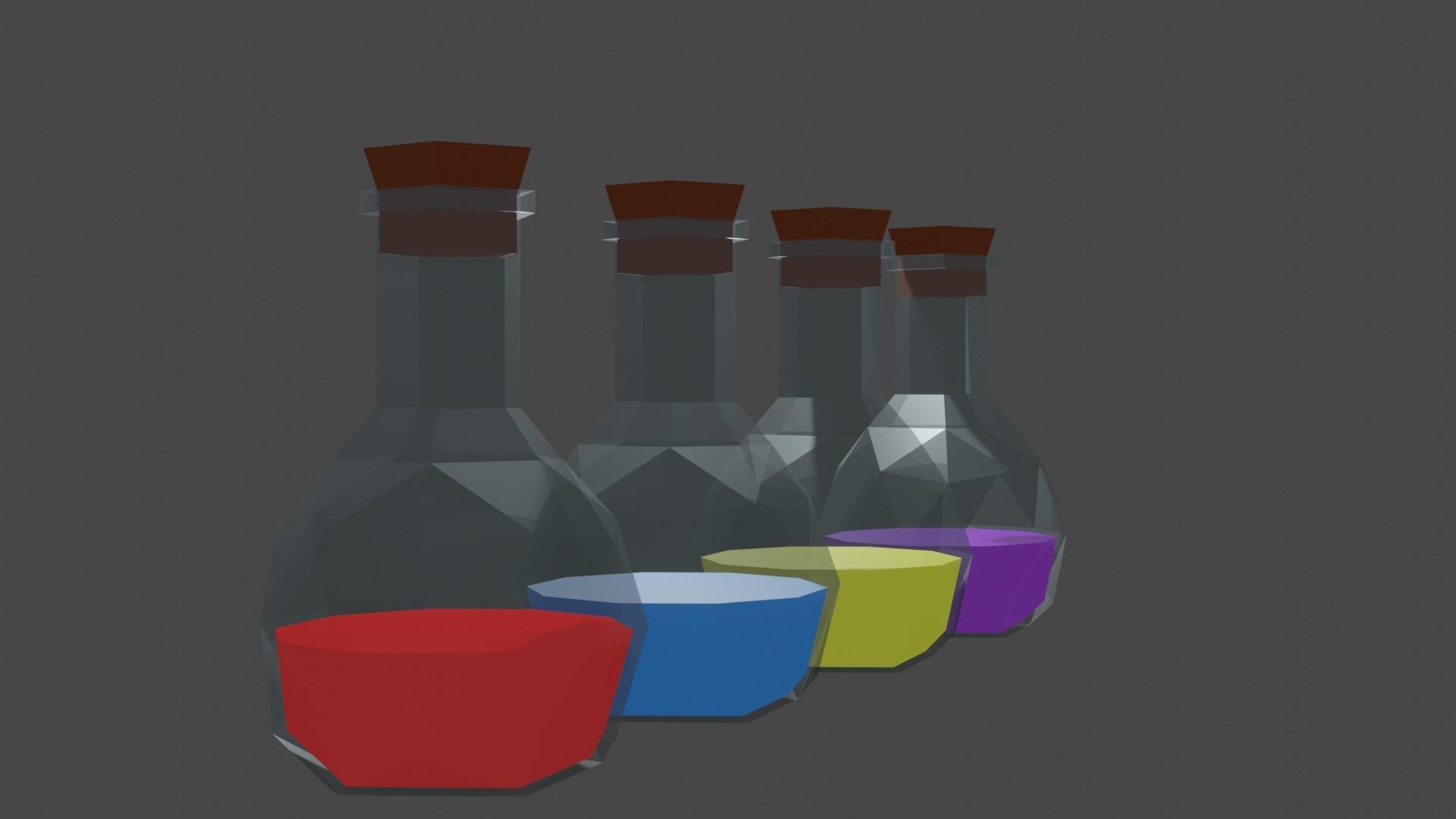 3D model Low Poly Potions bottle with liquid inside VR / AR / low-poly ...