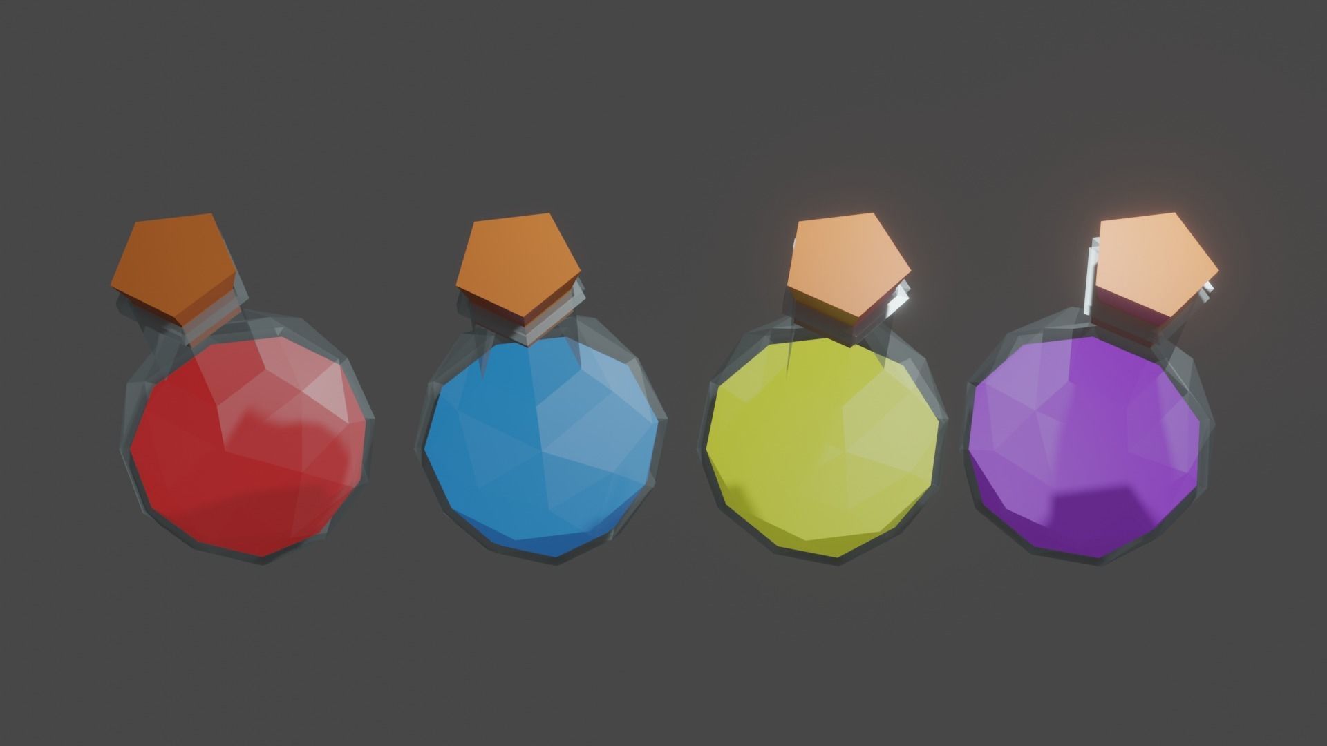 3D model Low Poly Potions bottle with liquid inside VR / AR / low-poly ...