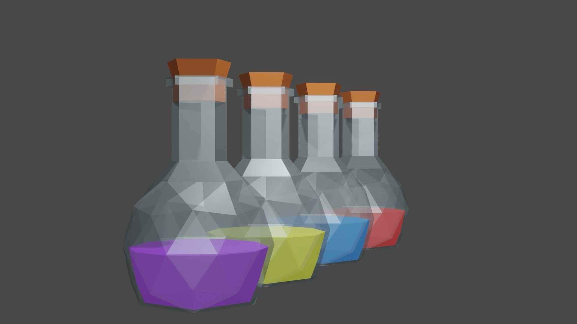 3D model Low Poly Potions bottle with liquid inside VR / AR / low-poly ...