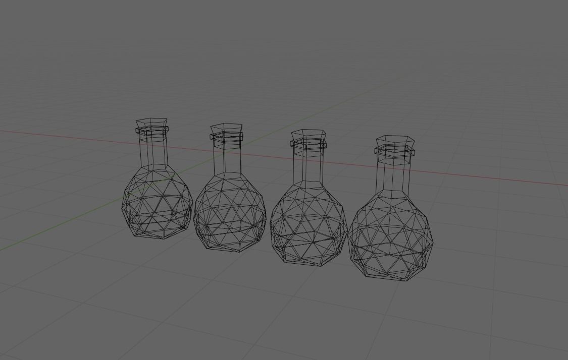 3D model Low Poly Potions bottle with liquid inside VR / AR / low-poly ...