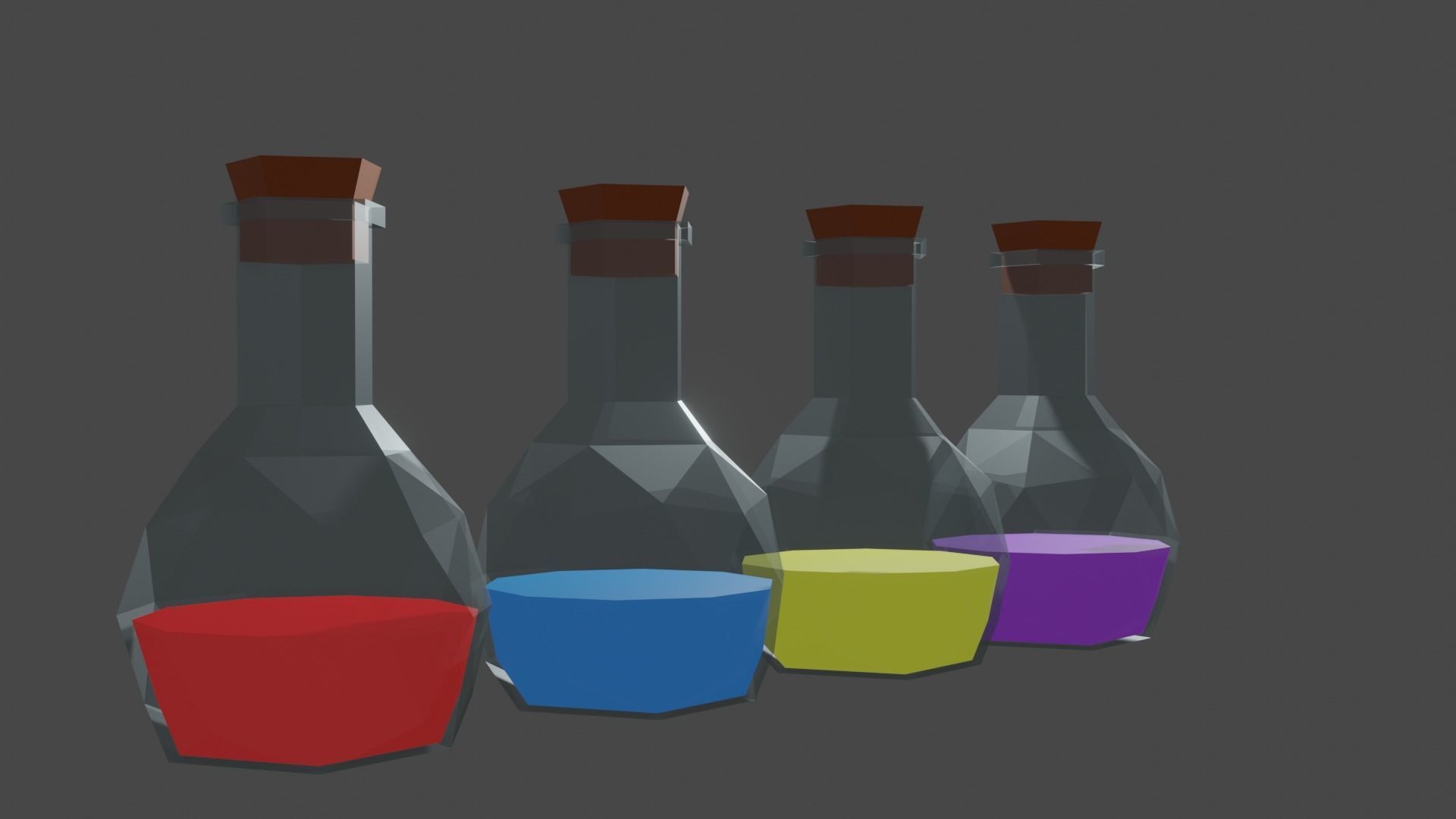 3D model Low Poly Potions bottle with liquid inside VR / AR / low-poly ...