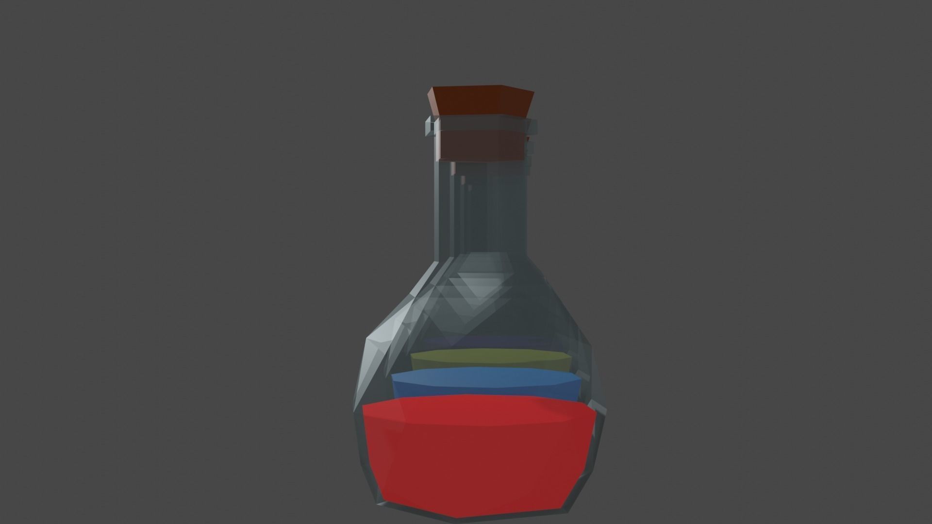 3D model Low Poly Potions bottle with liquid inside VR / AR / low-poly ...