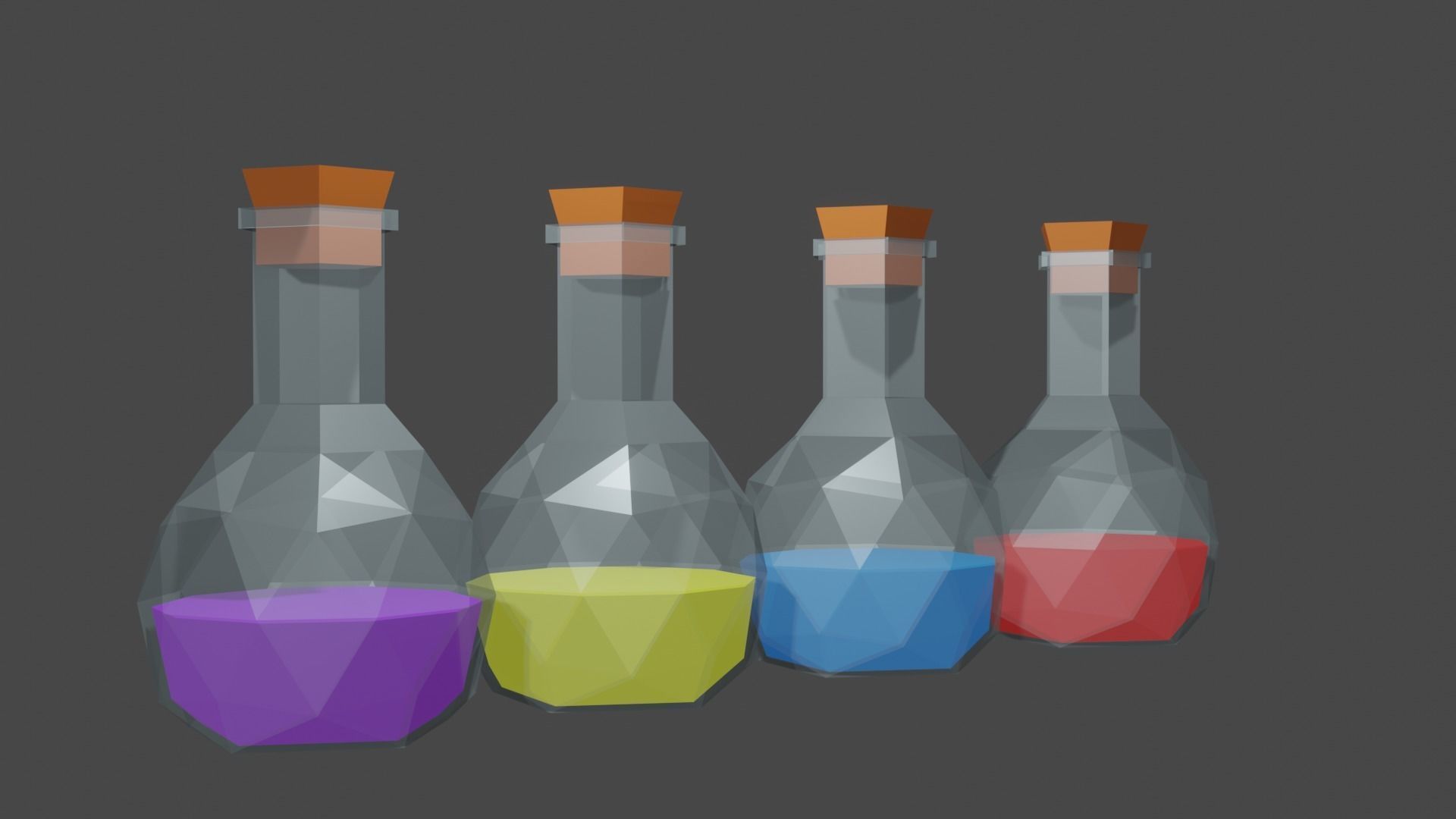 3D model Low Poly Potions bottle with liquid inside VR / AR / low-poly ...