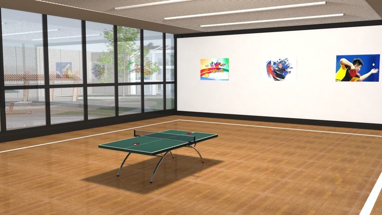 Table tennis hall 3D model | CGTrader