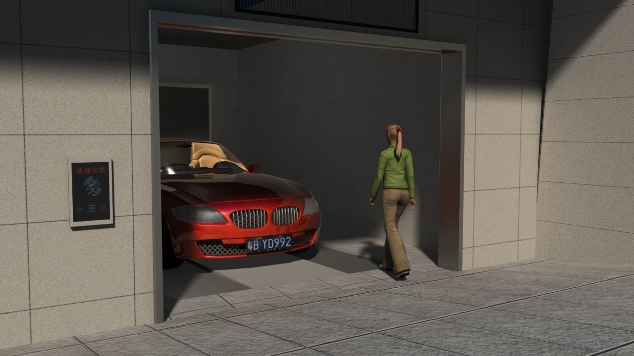 Car picking animation in parking lot 3D model animated | CGTrader