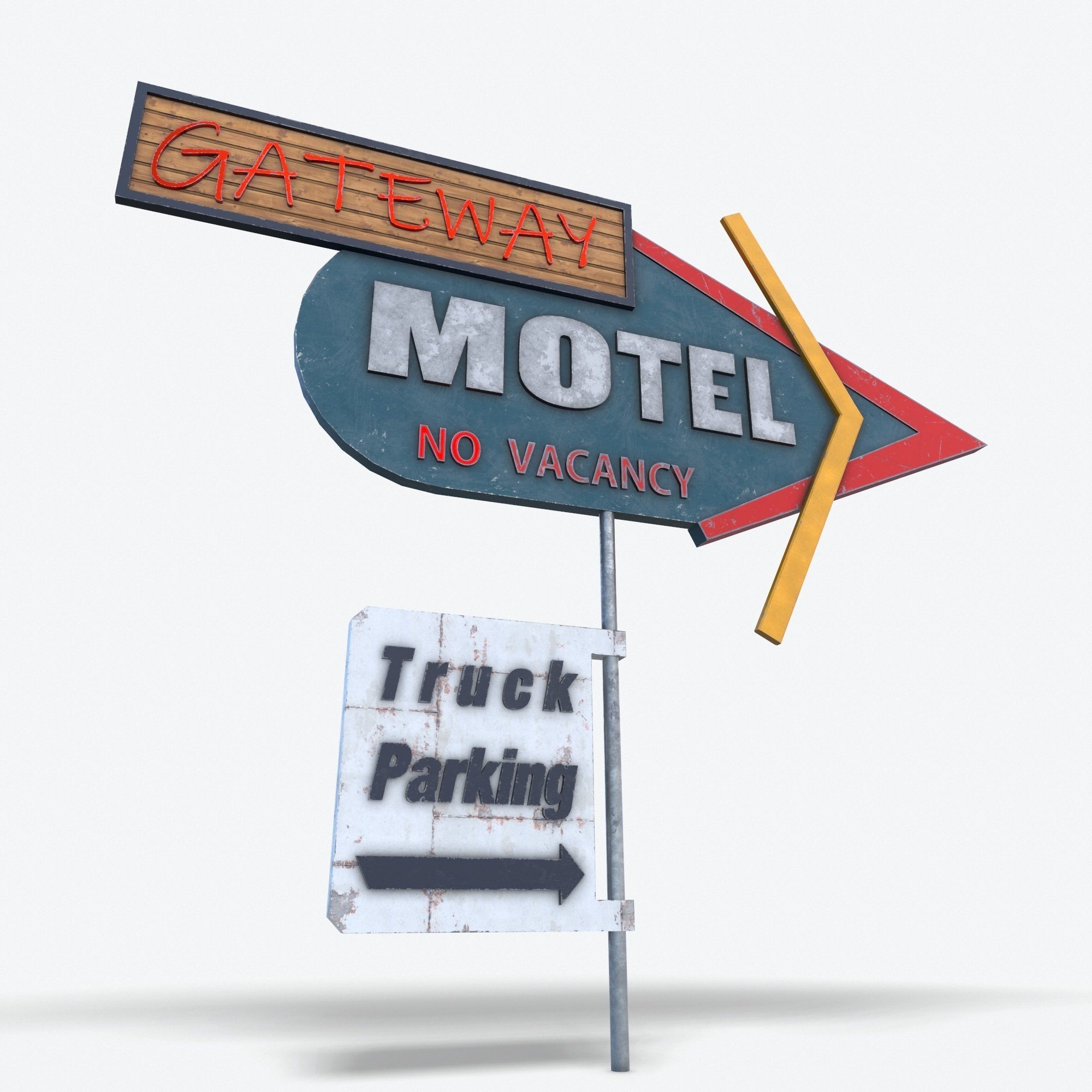 3D model Motel Sign PBR VR / AR / low-poly | CGTrader