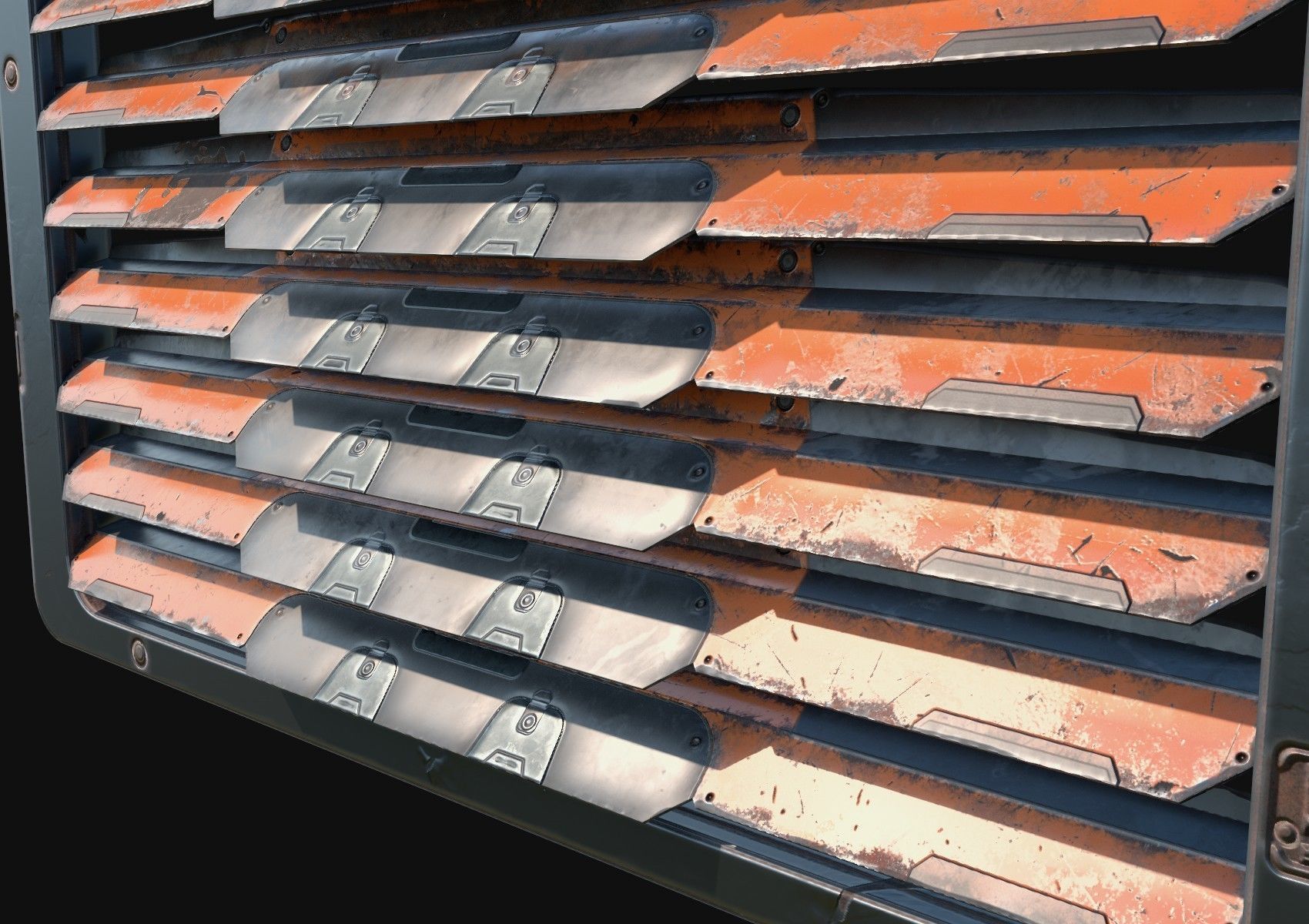 3D model sci fi window with Shutters - modular VR / AR / low-poly ...