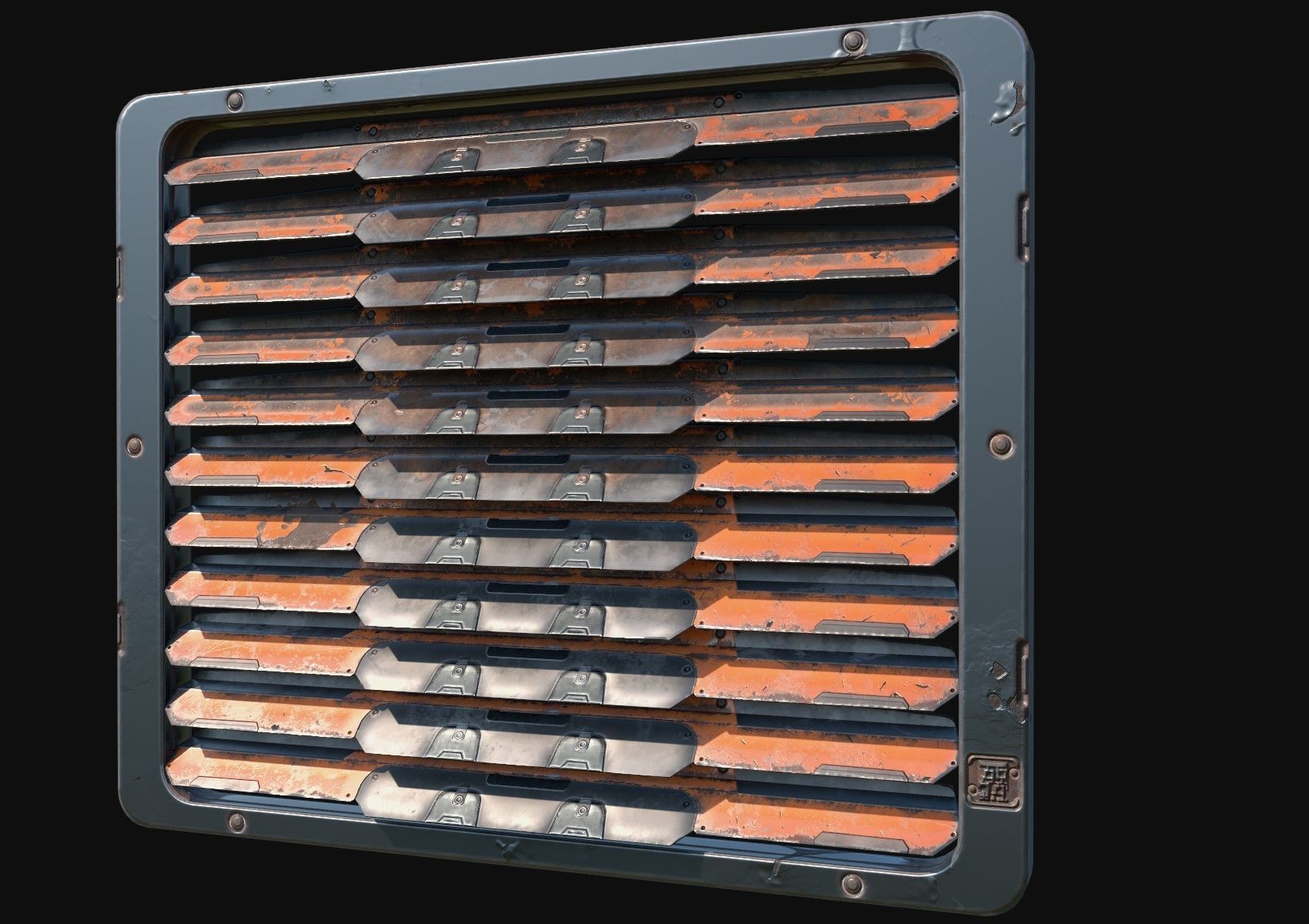 3D model sci fi window with Shutters - modular VR / AR / low-poly ...