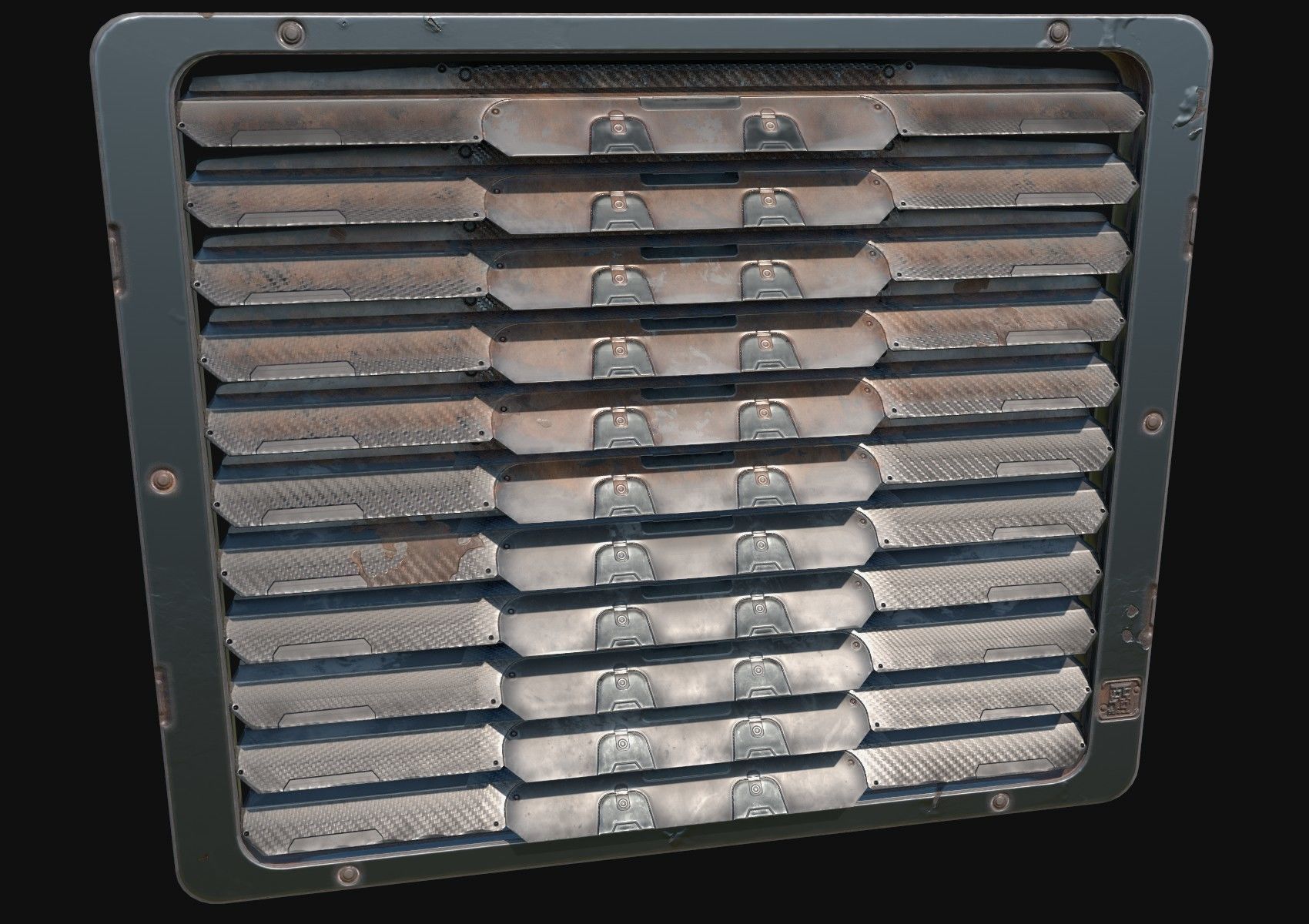 3D model sci fi window with Shutters - modular VR / AR / low-poly ...