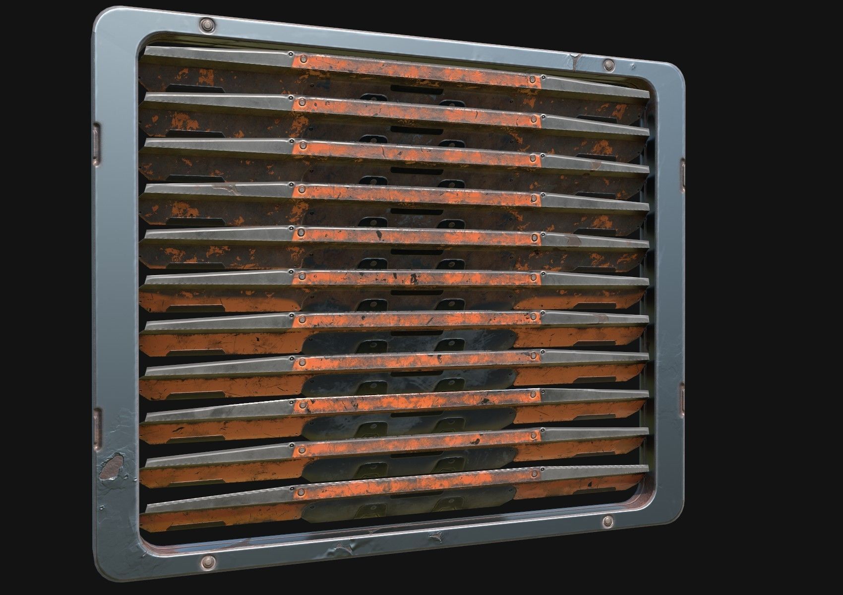 3D model sci fi window with Shutters - modular VR / AR / low-poly ...