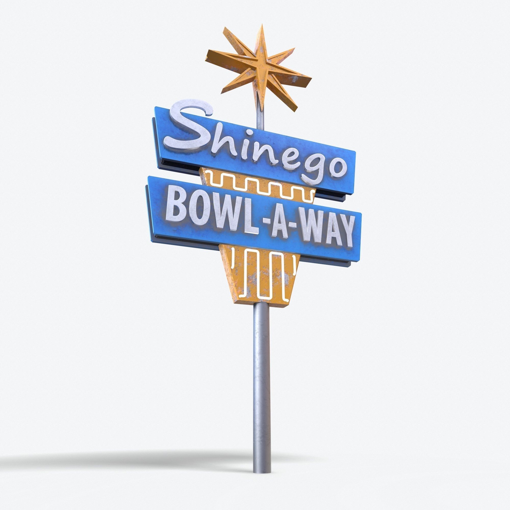 3D model Motorway Motel Sign PBR 4 VR / AR / low-poly | CGTrader