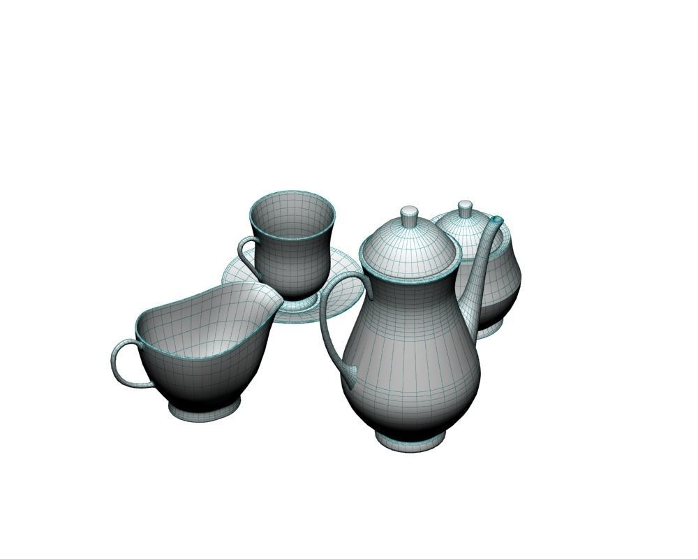 Tea Set 009 3D model | CGTrader