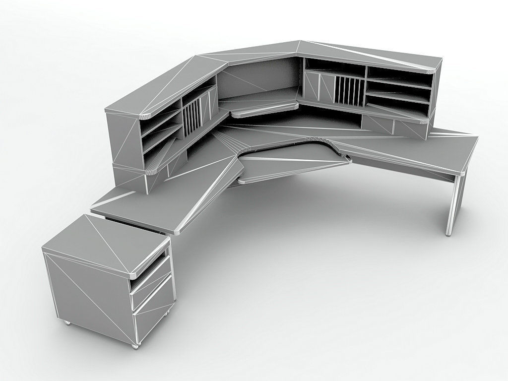 3D model Office Computer Desk Workstation 2 VR / AR / low-poly | CGTrader