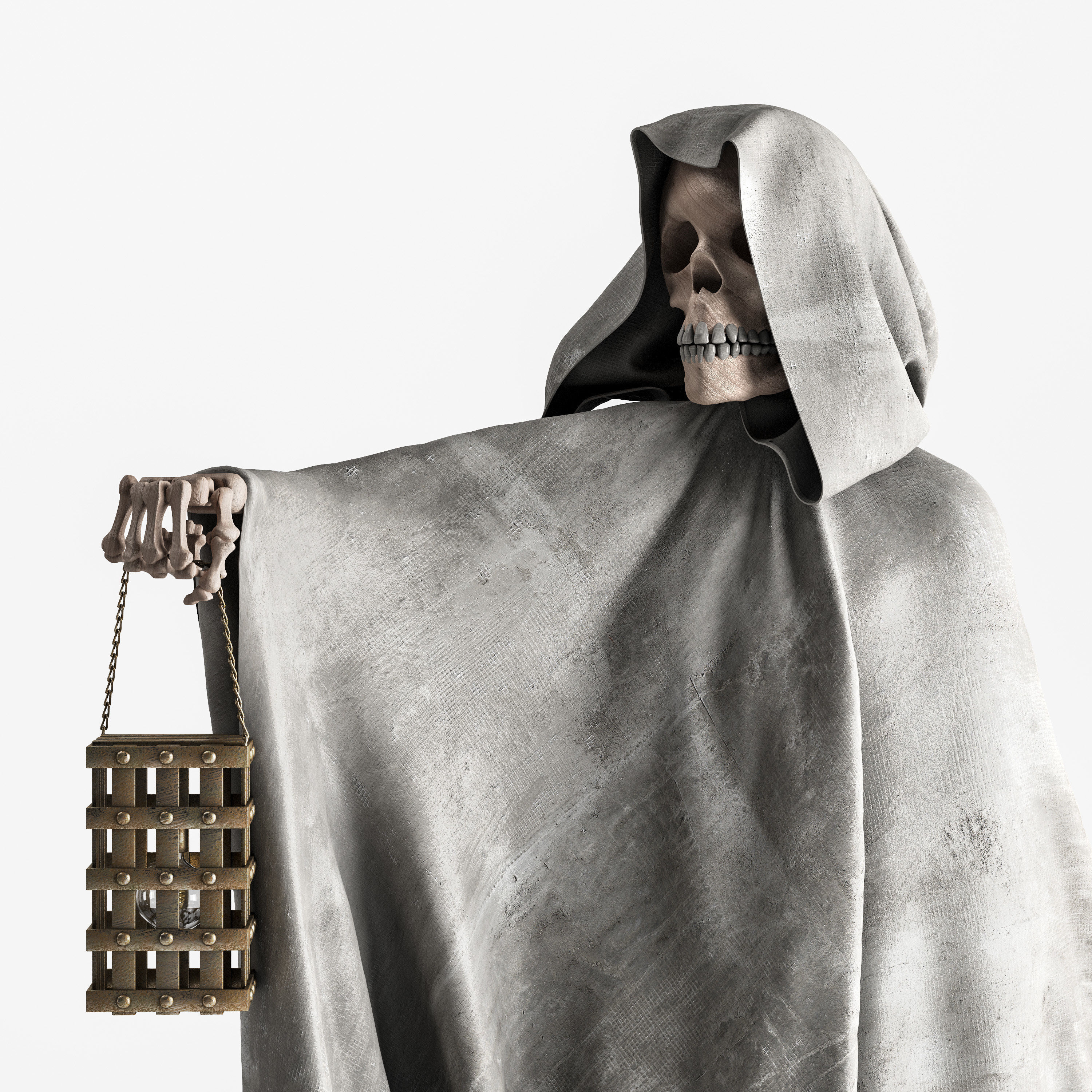 Statue Of A Skeleton In A Cloak 3D model | CGTrader