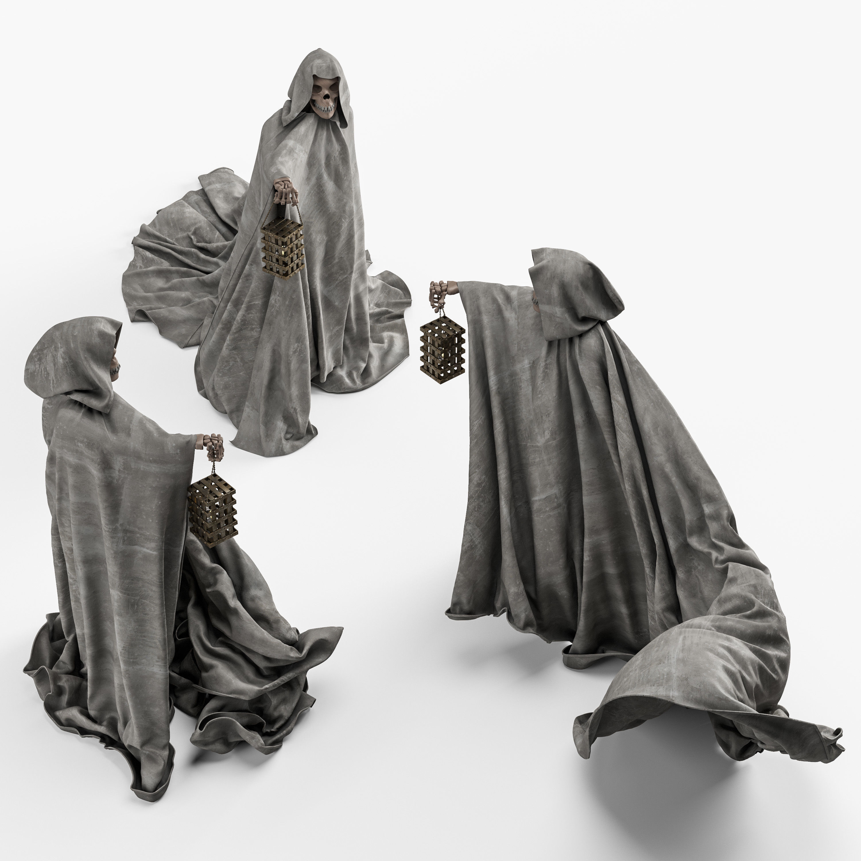 Statue Of A Skeleton In A Cloak 3D model | CGTrader