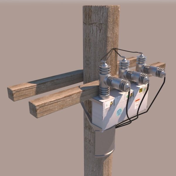 Detailed Power - Cable - Telephone Pole 3D model | CGTrader