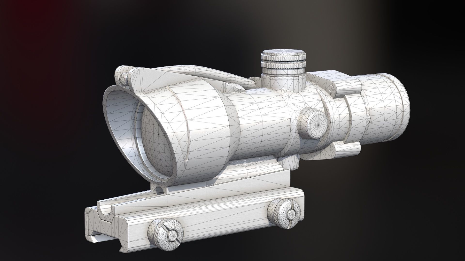 3D model TRIJICON ACOG 4x32 RIFLE SCOPE LOW POLY VR / AR / low-poly ...